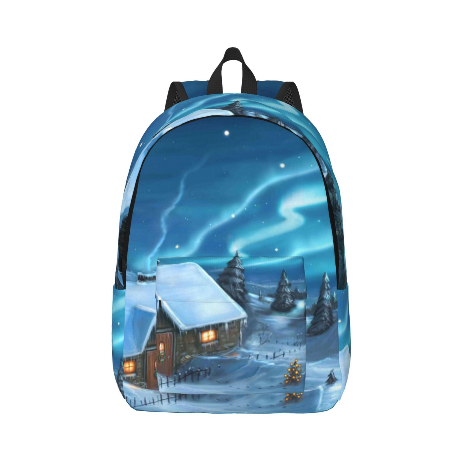Daiia Mountain Cottage In Snow Vintage Canvas Backpack for Men and ...