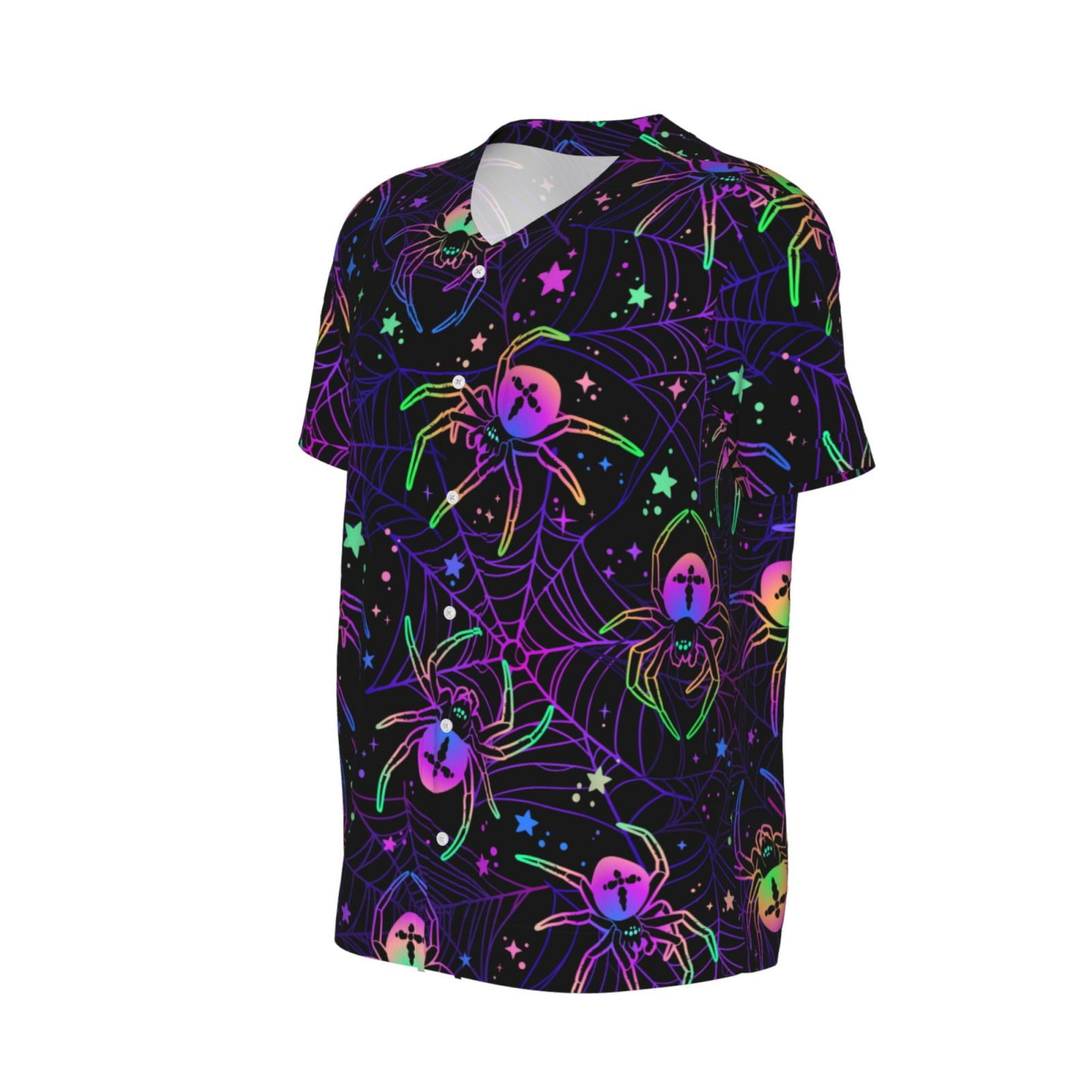 Daiia Multi-colored Spiders Mens Baseball Jersey Button Down Shirts ...