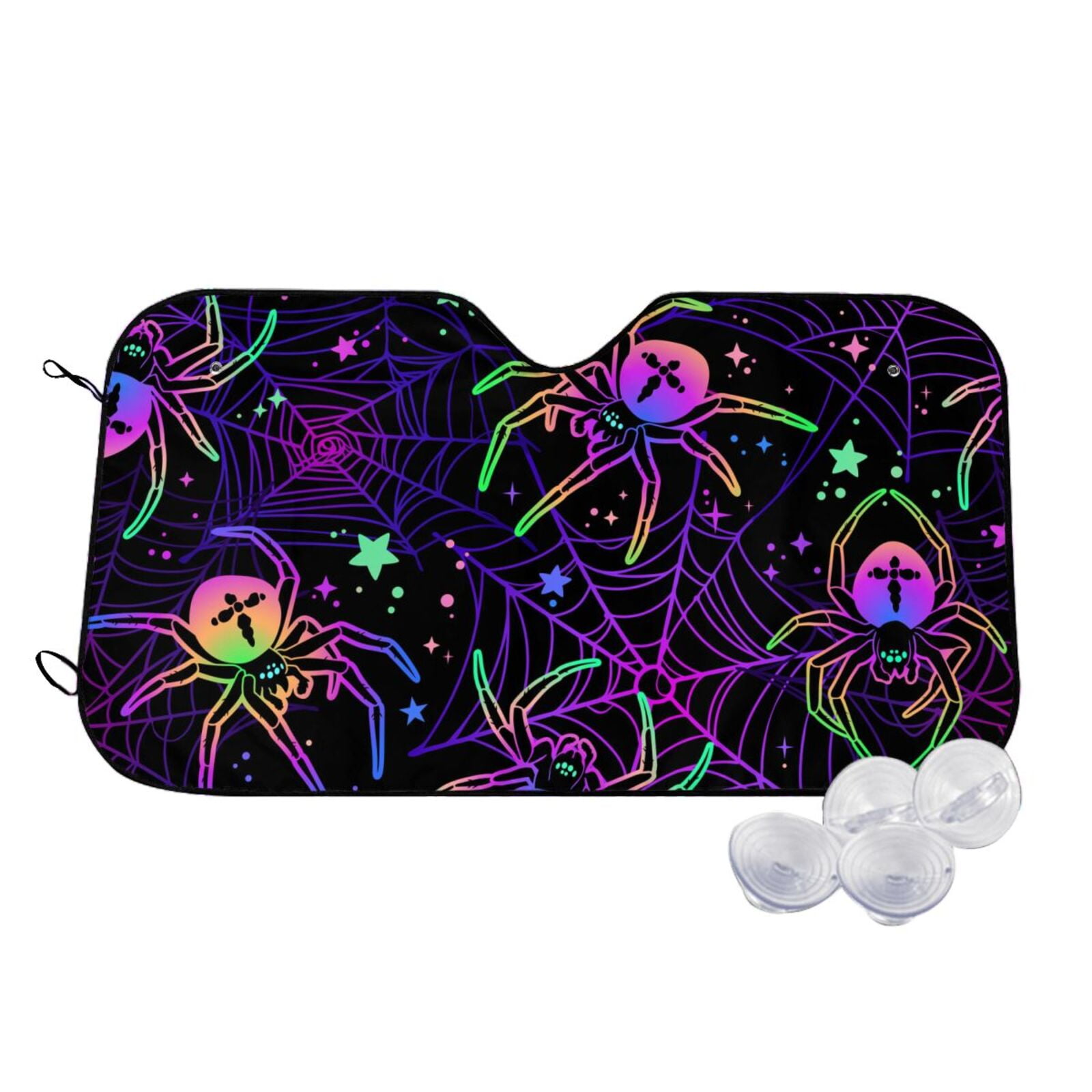 Daiia Multi-colored Spiders Windshield Sun Shade for Car SUV Truck ...