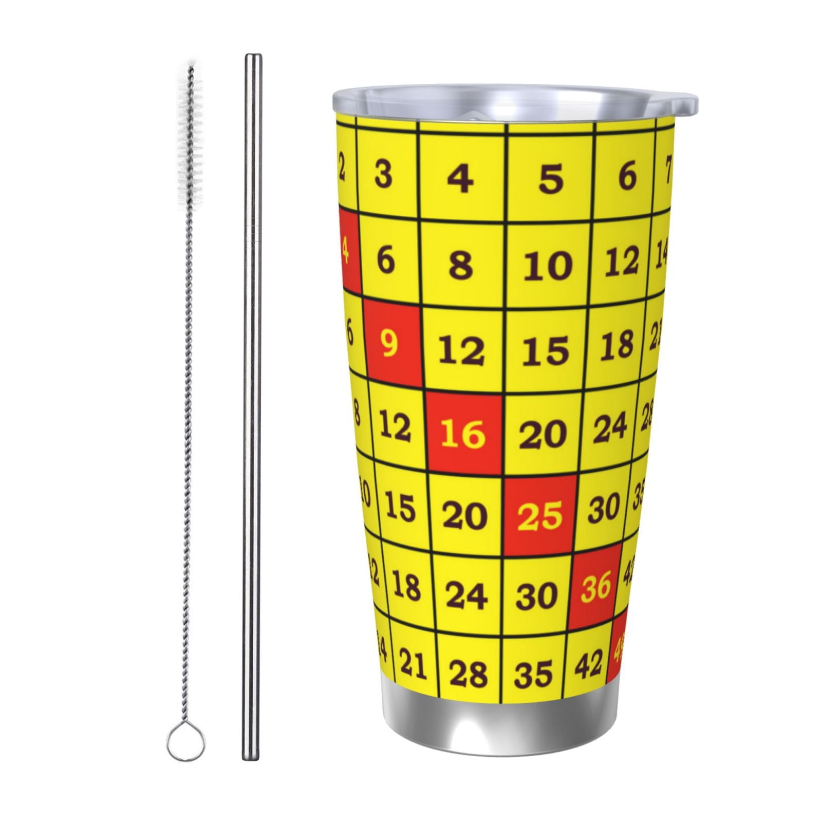 Daiia Multiplication Table2 Printed 20oz Insulated Coffee Cup with ...