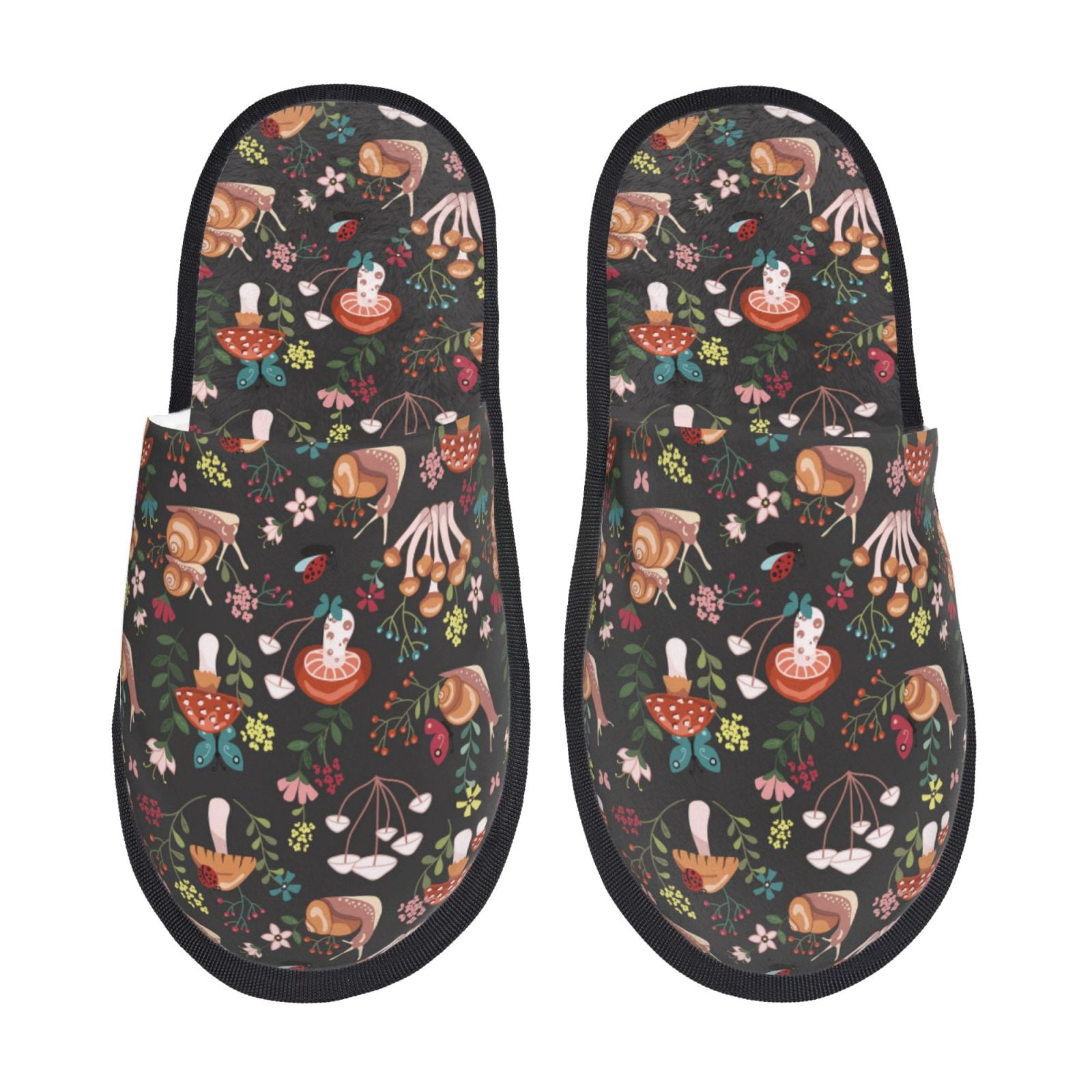 Daiia Mushroom Snail Pattern Furry Slippers for Women and Men, Soft ...