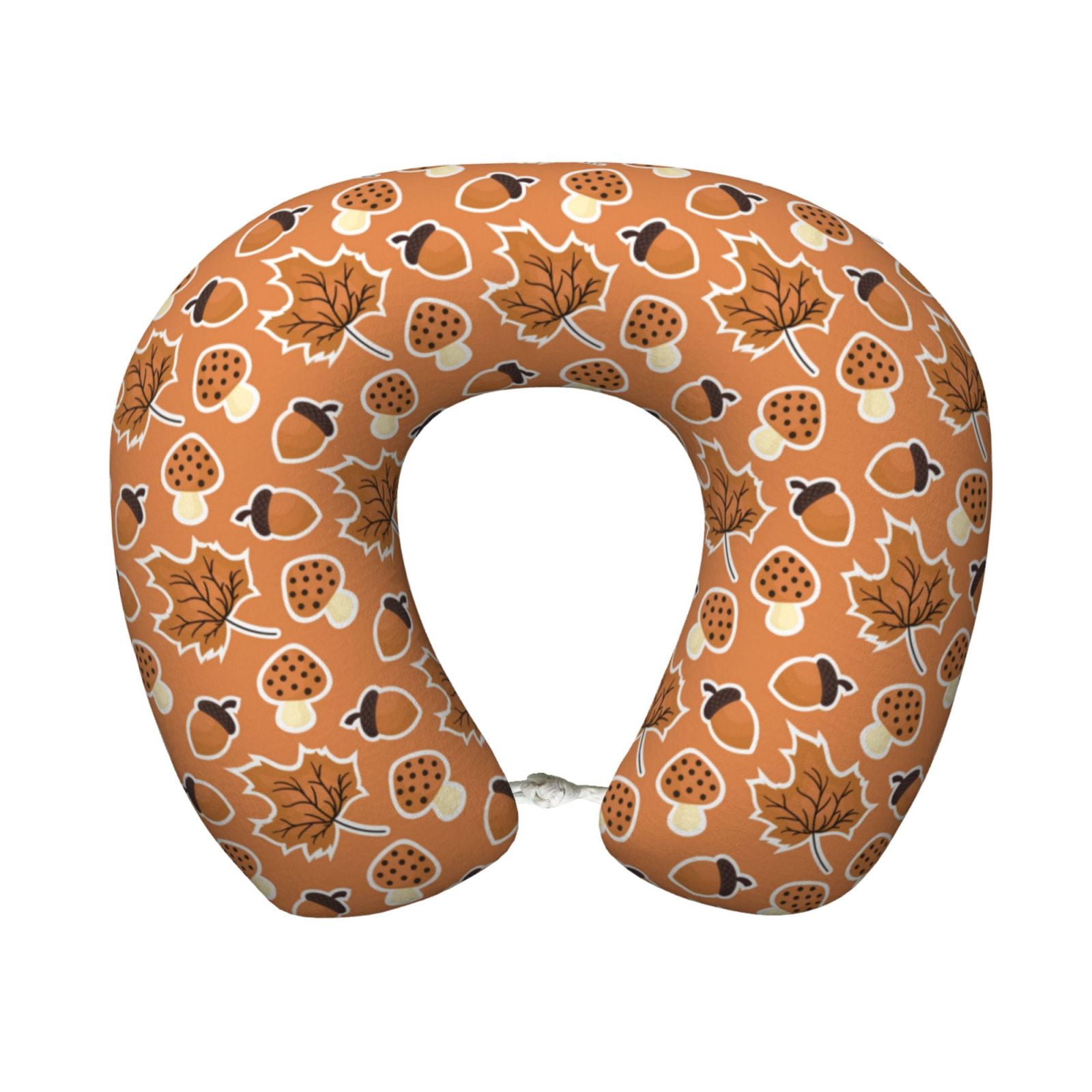 Daiia Mushroom maple nuts Pattern Travel Pillow 100% Pure Memory Foam ...