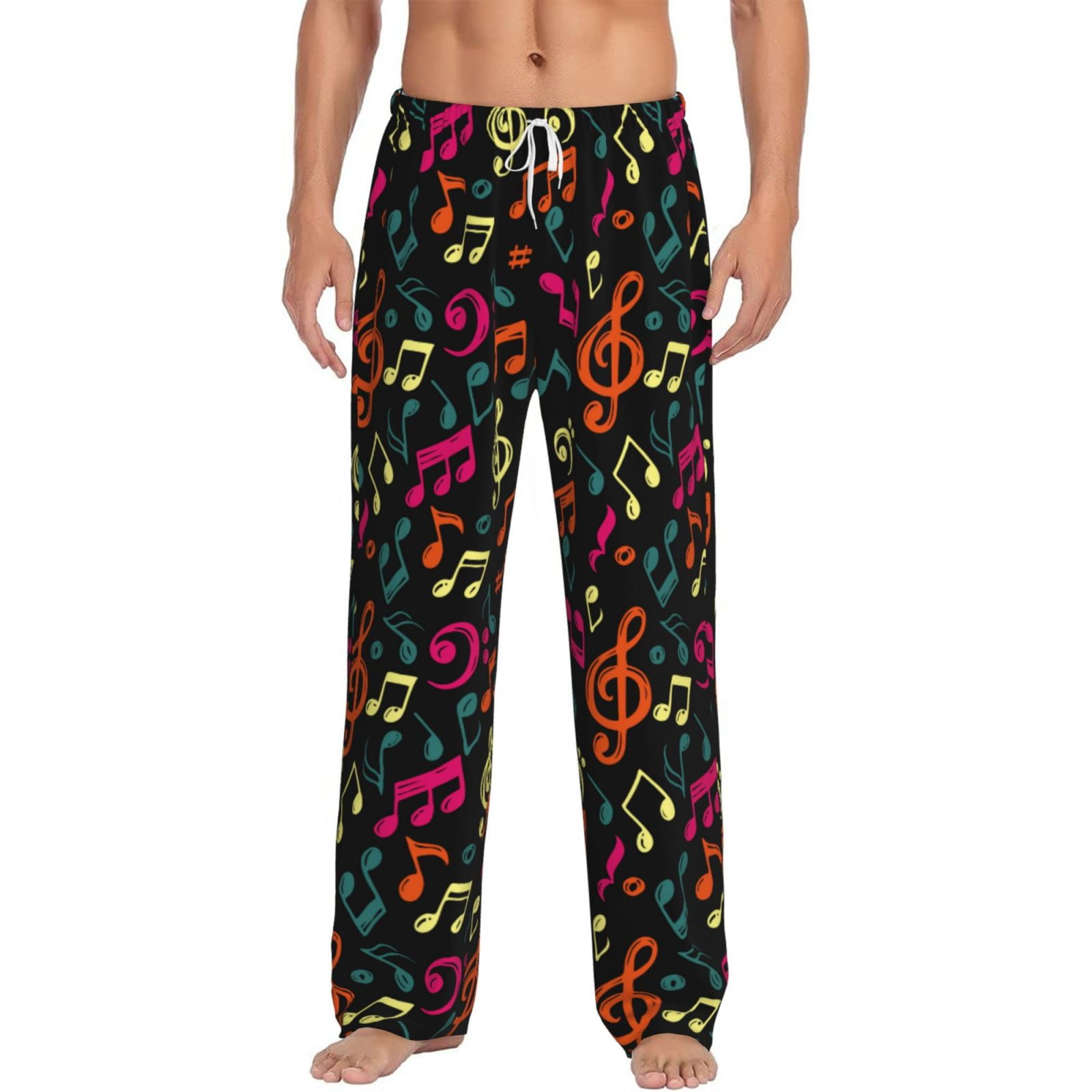 Daiia Music Notes Men's Sleep Pant with Pockets and Drawstring,Pajama ...
