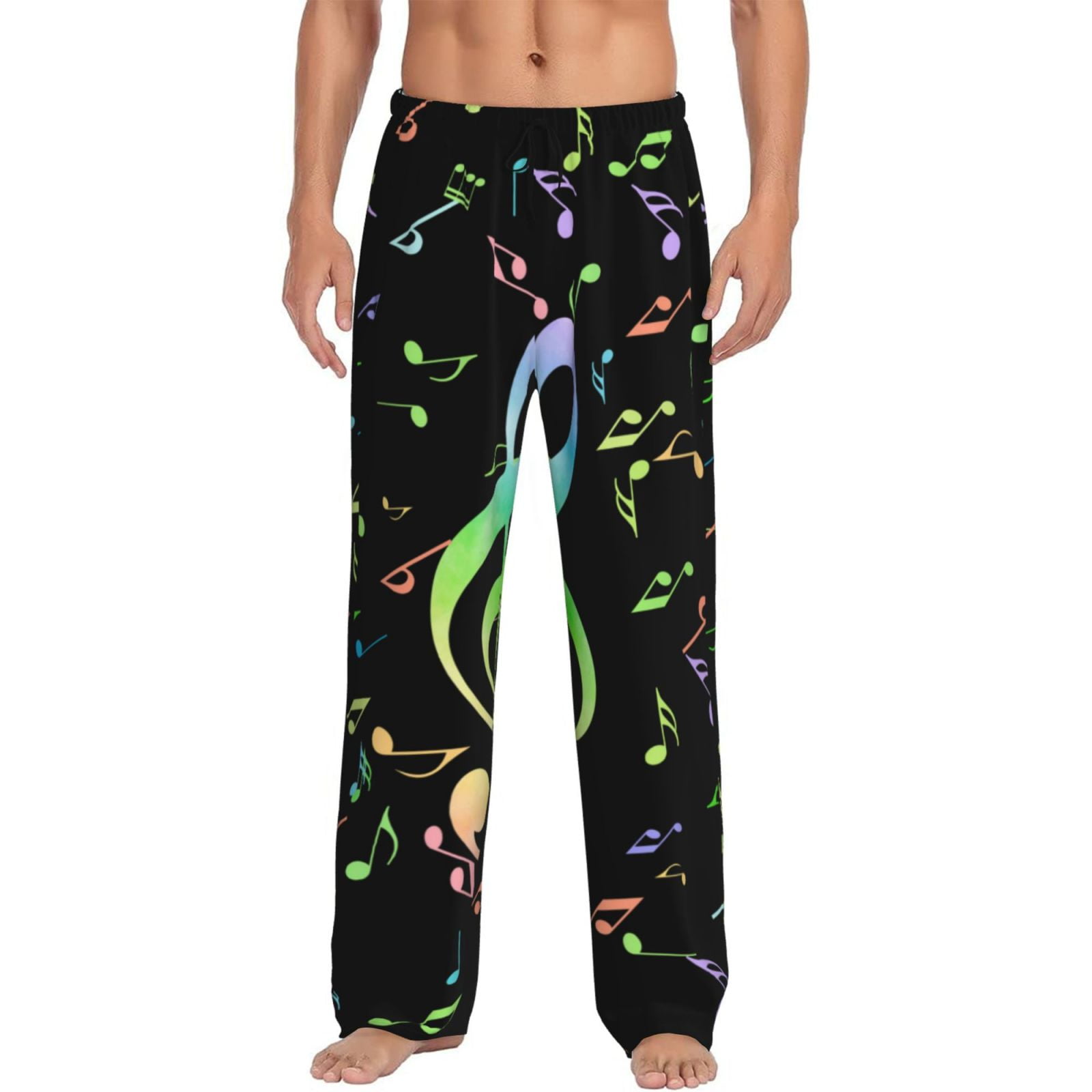Daiia Music Notes Men's Sleep Pant with Pockets and Drawstring,Pajama ...
