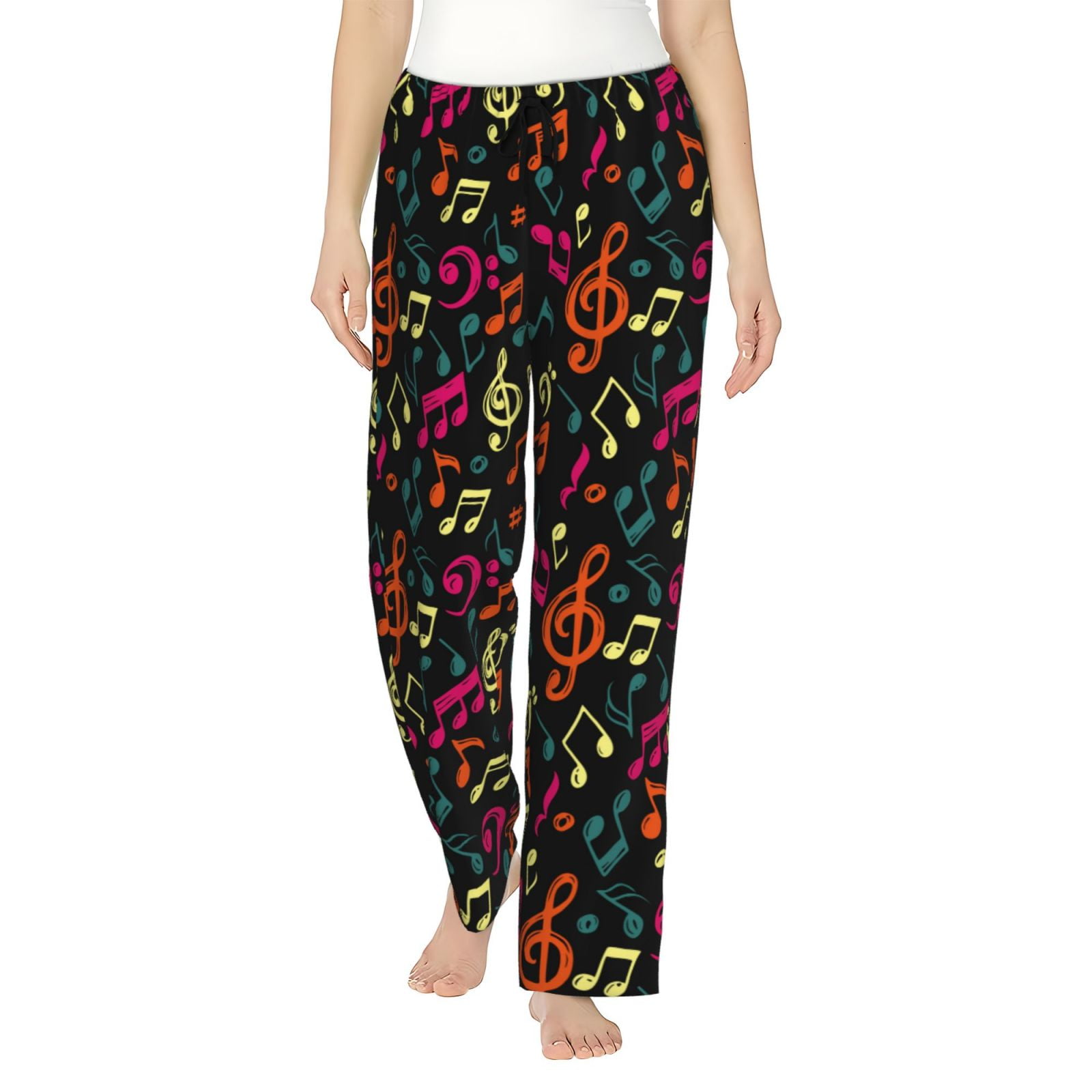 Daiia Music Notes Women's Sleep Pant with Pockets and Drawstring,Pajama ...