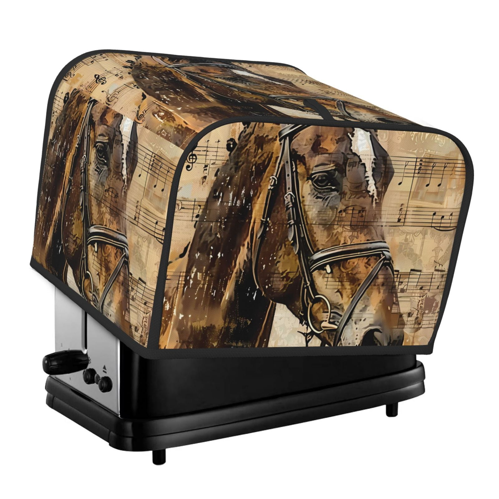 Daiia Musical Horse Vintage Collage Pattern 4 slice Toaster Cover ...