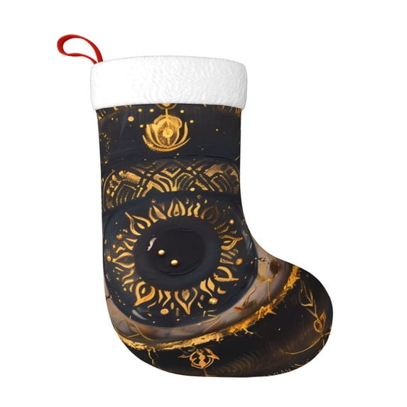 Daiia Mystical Golden Eye Print Christmas Stocking，18"Large Knitted ...