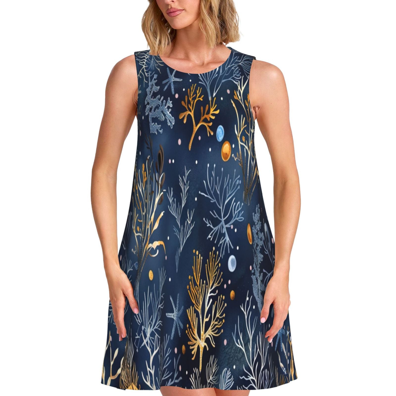 Daiia Mystical Underwater Coral Scene Print Women's Dresses 2025 Trendy ...