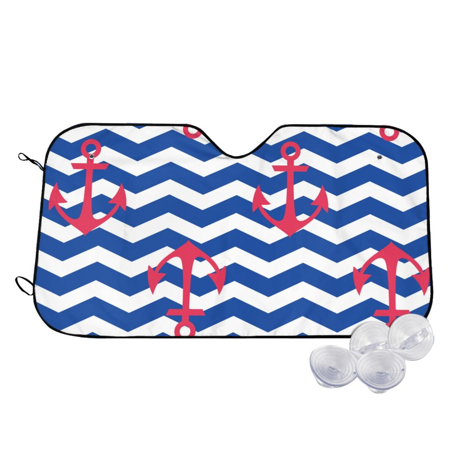 Daiia Nautical Anchors Windshield Sun Shade for Car SUV Truck (Small ...