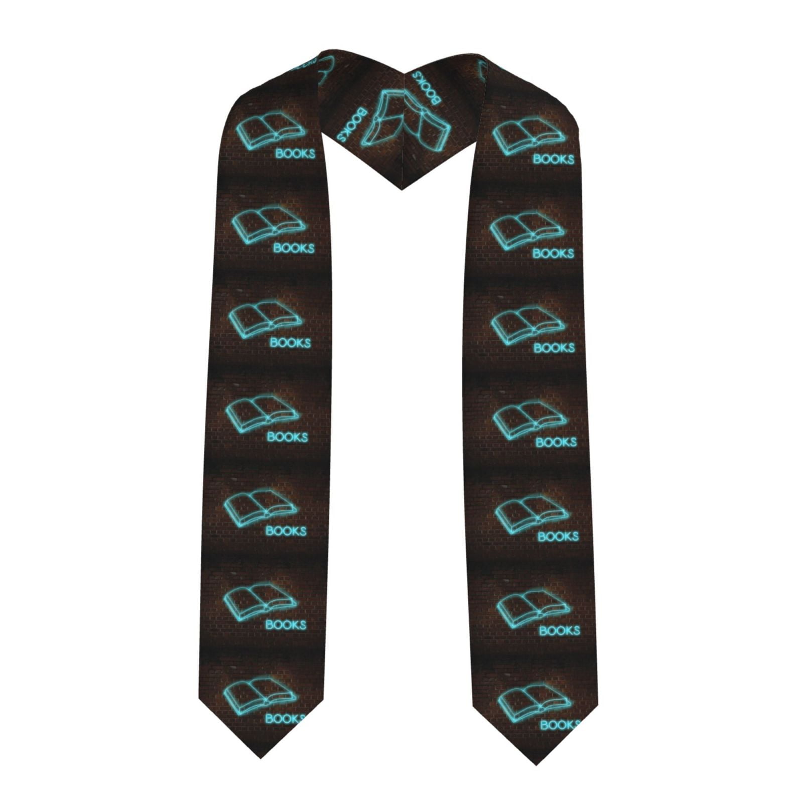Daiia Neon Sign For Books Pattern Graduation Shawl Stole – Satin ...