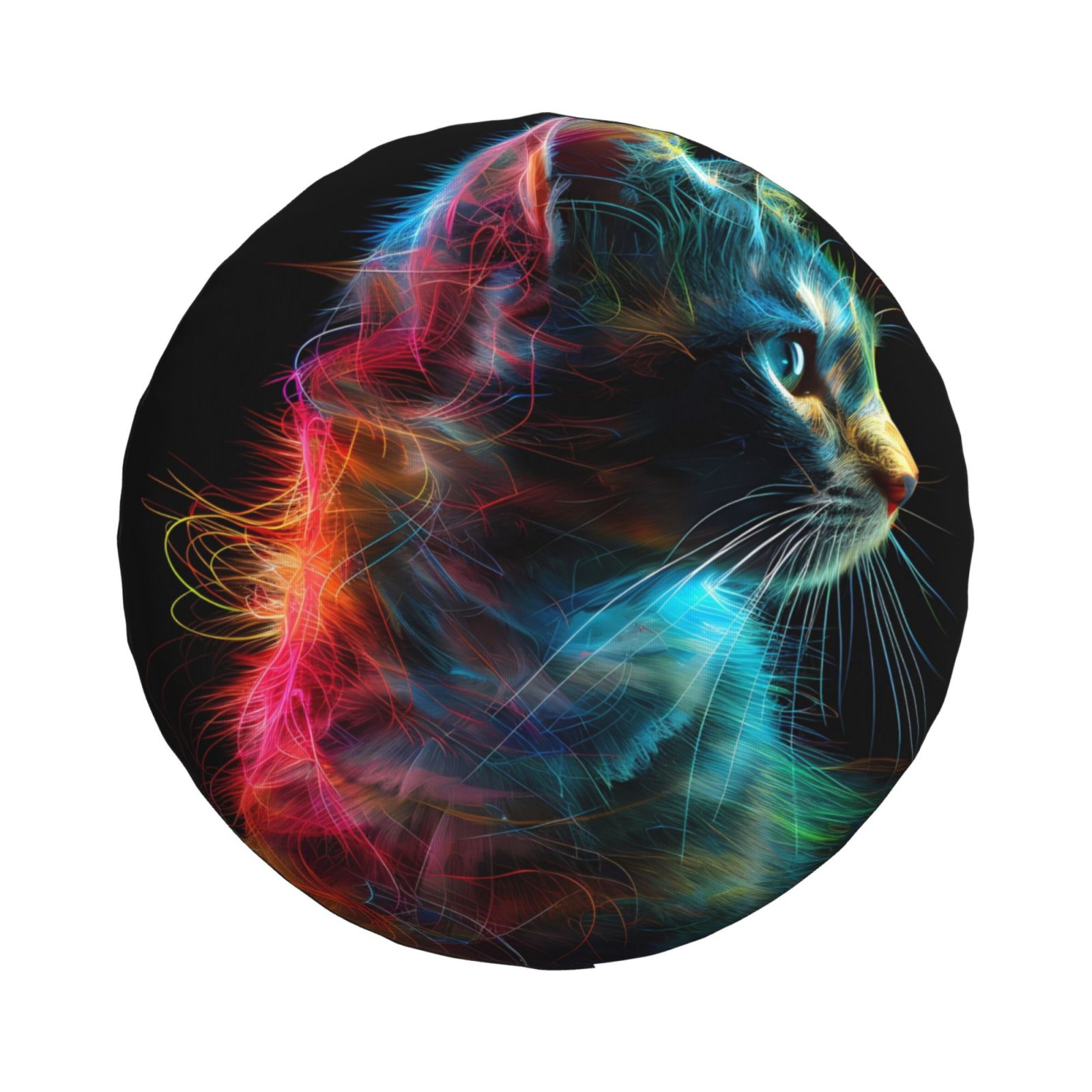 Daiia Neon Spectrum Cat Portrait Tire Covers , Travel Trailer Camper ...