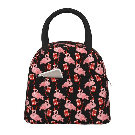 Daiia New Year Flamingo Pattern Lunch Bag , Insulated Lunch Box, Small ...