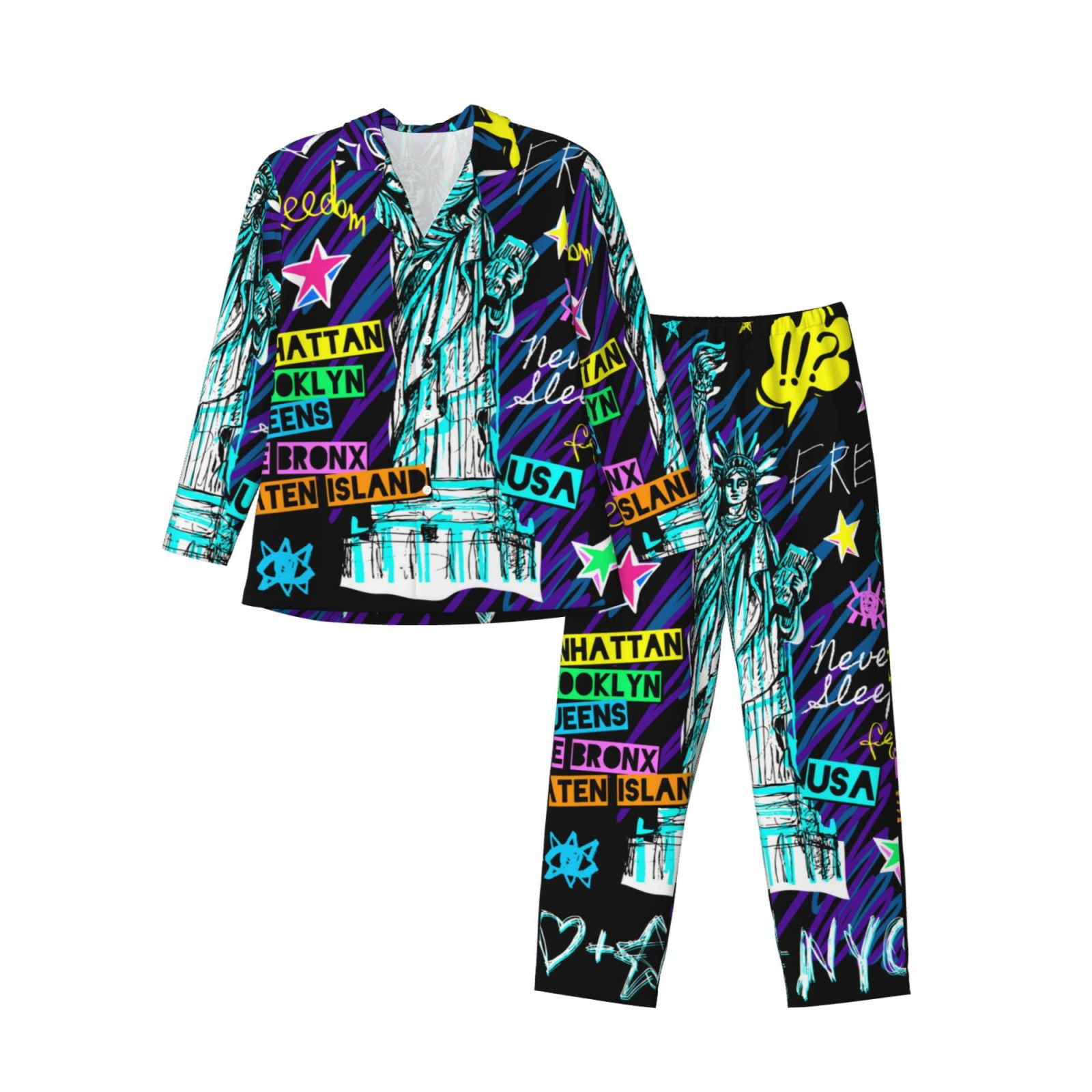 Daiia New York City for Men's Long-Sleeved Pajama Set – Soft ...