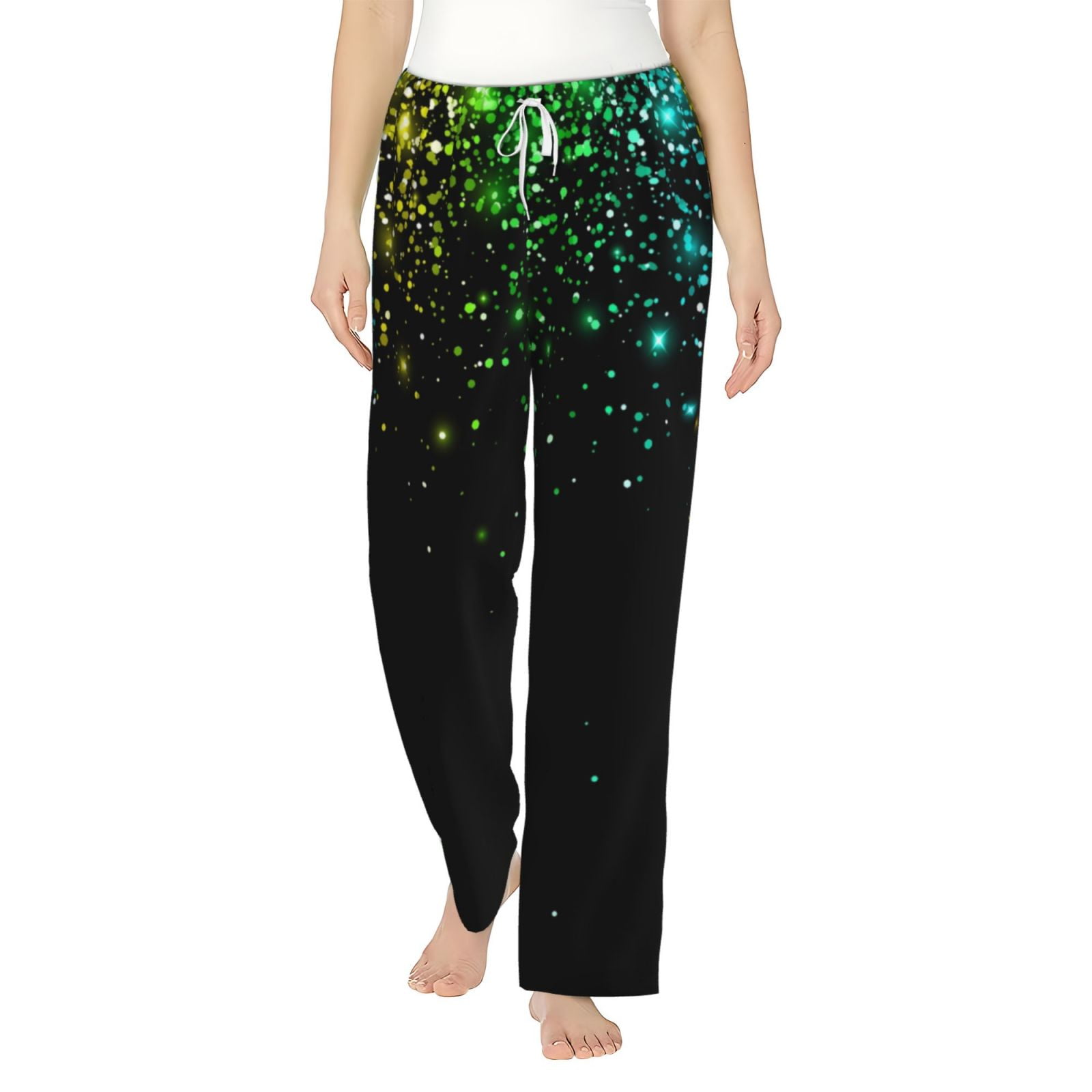 Daiia Night Rainbow Sparkles Women's Sleep Pant with Pockets and ...