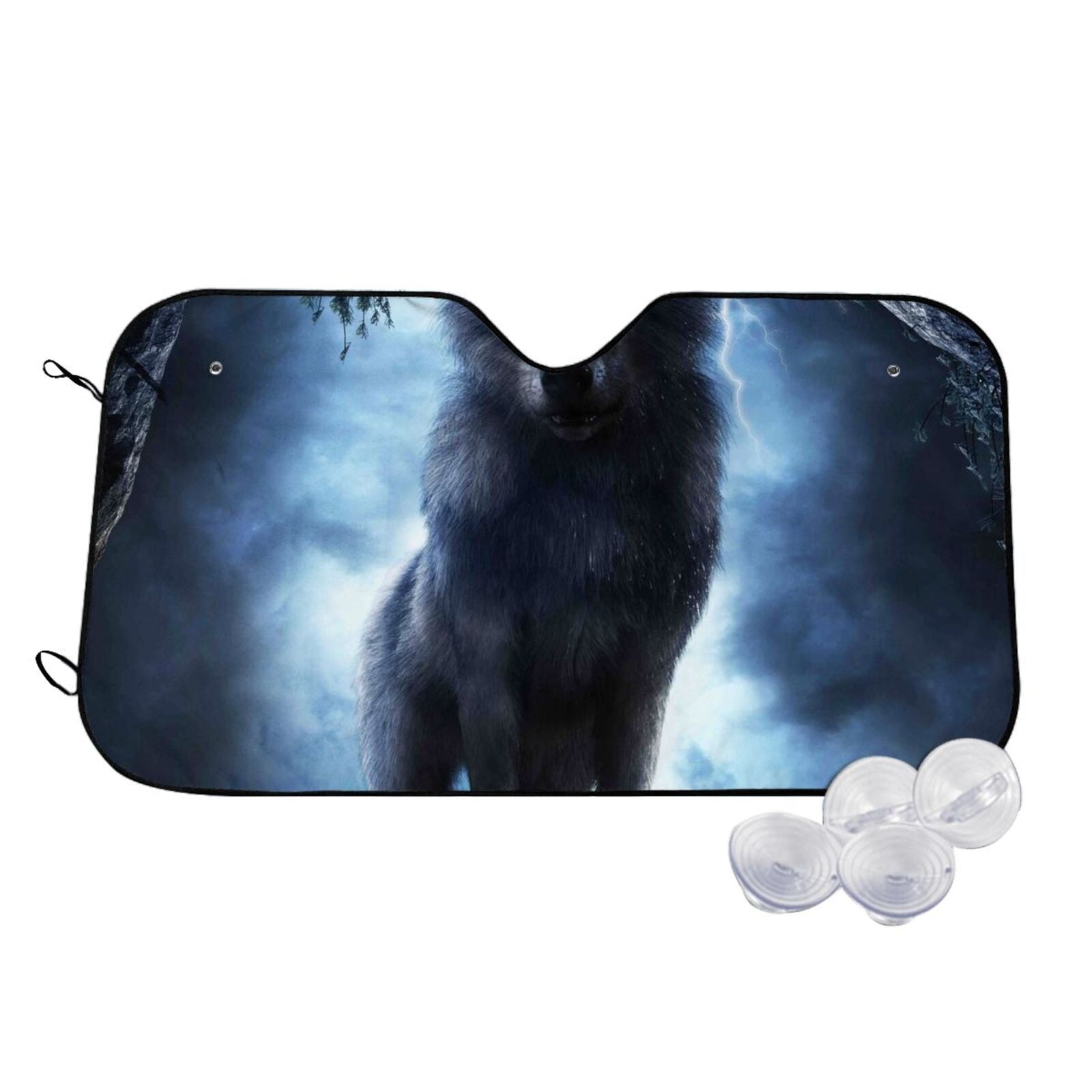 Daiia Night Scene of Wolves Windshield Sun Shade for Car SUV Truck ...