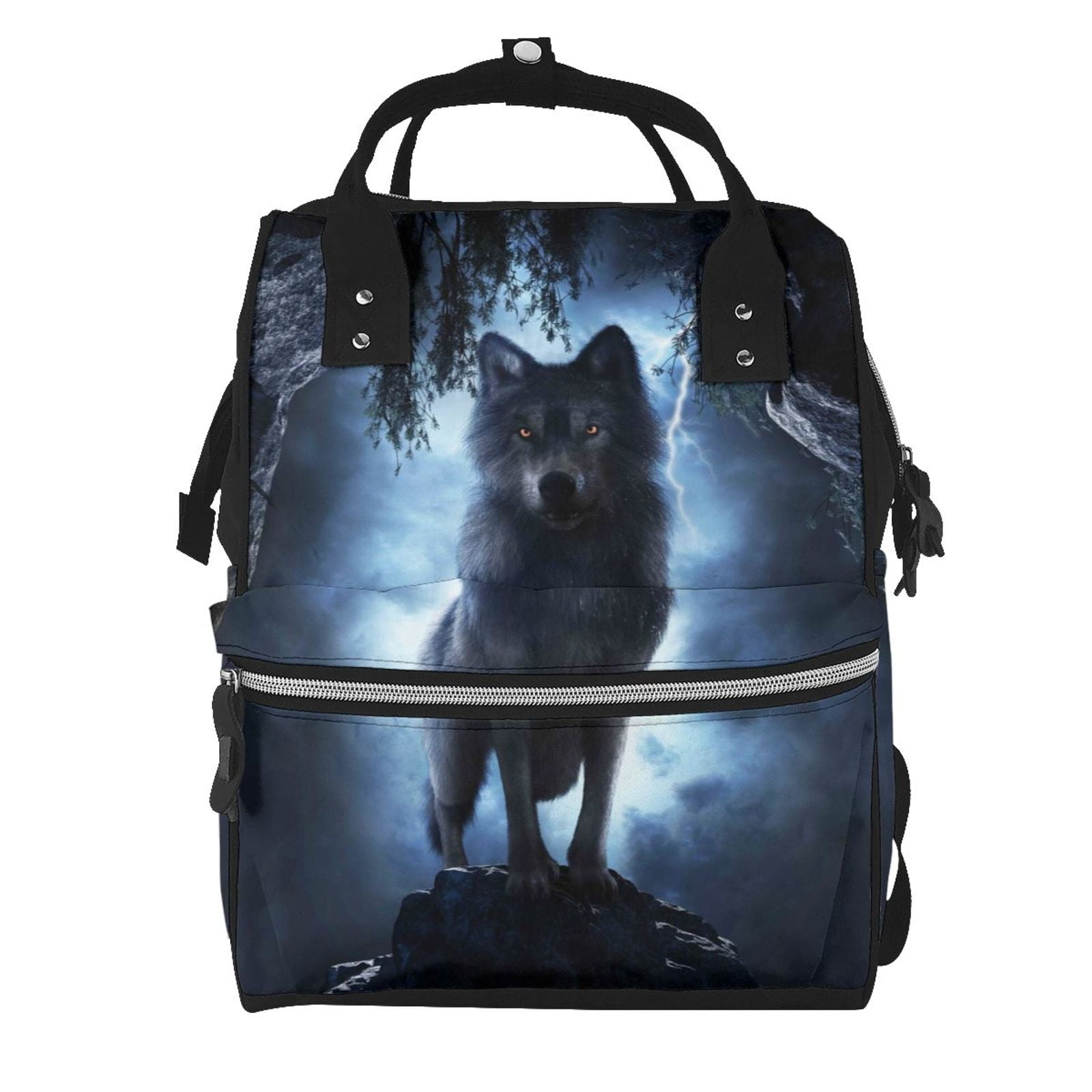 Daiia Night Scene of Wolves Large Capacity Baby Bag Waterproof Stylish ...