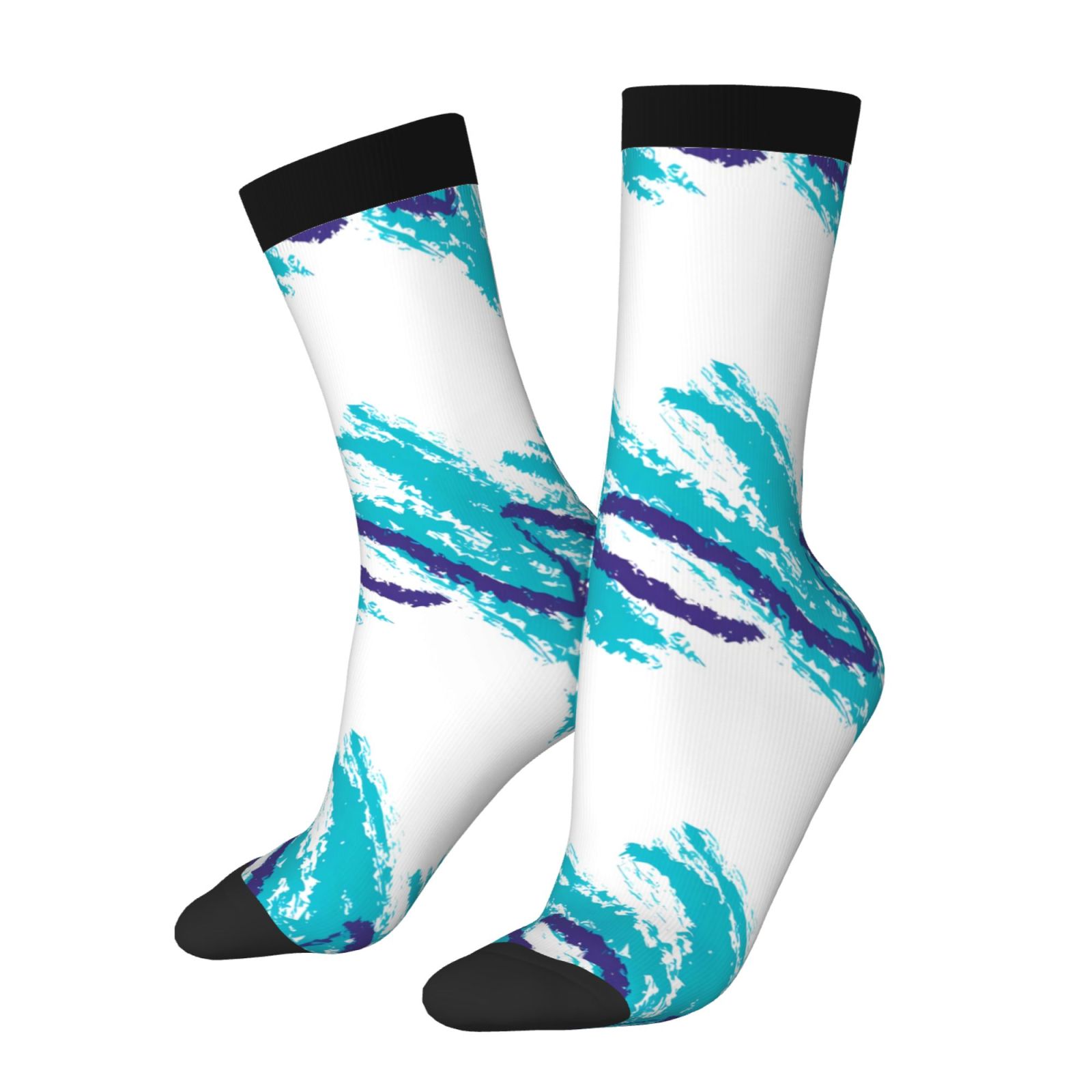 Daiia Northern Lights Print Crew Socks – Soft Breathable Long Socks for ...
