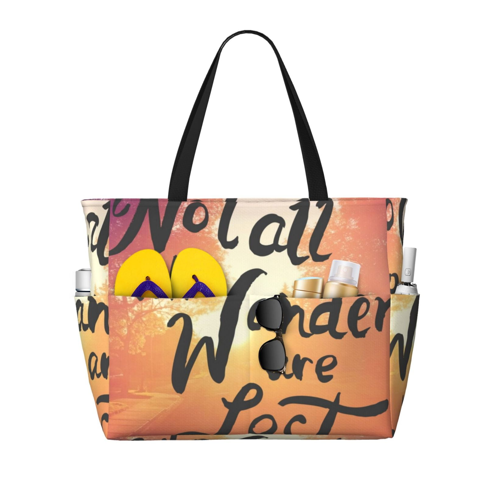 Daiia Not All Who Wander Are Lost Beach Travel Bag - Water-Resistant ...