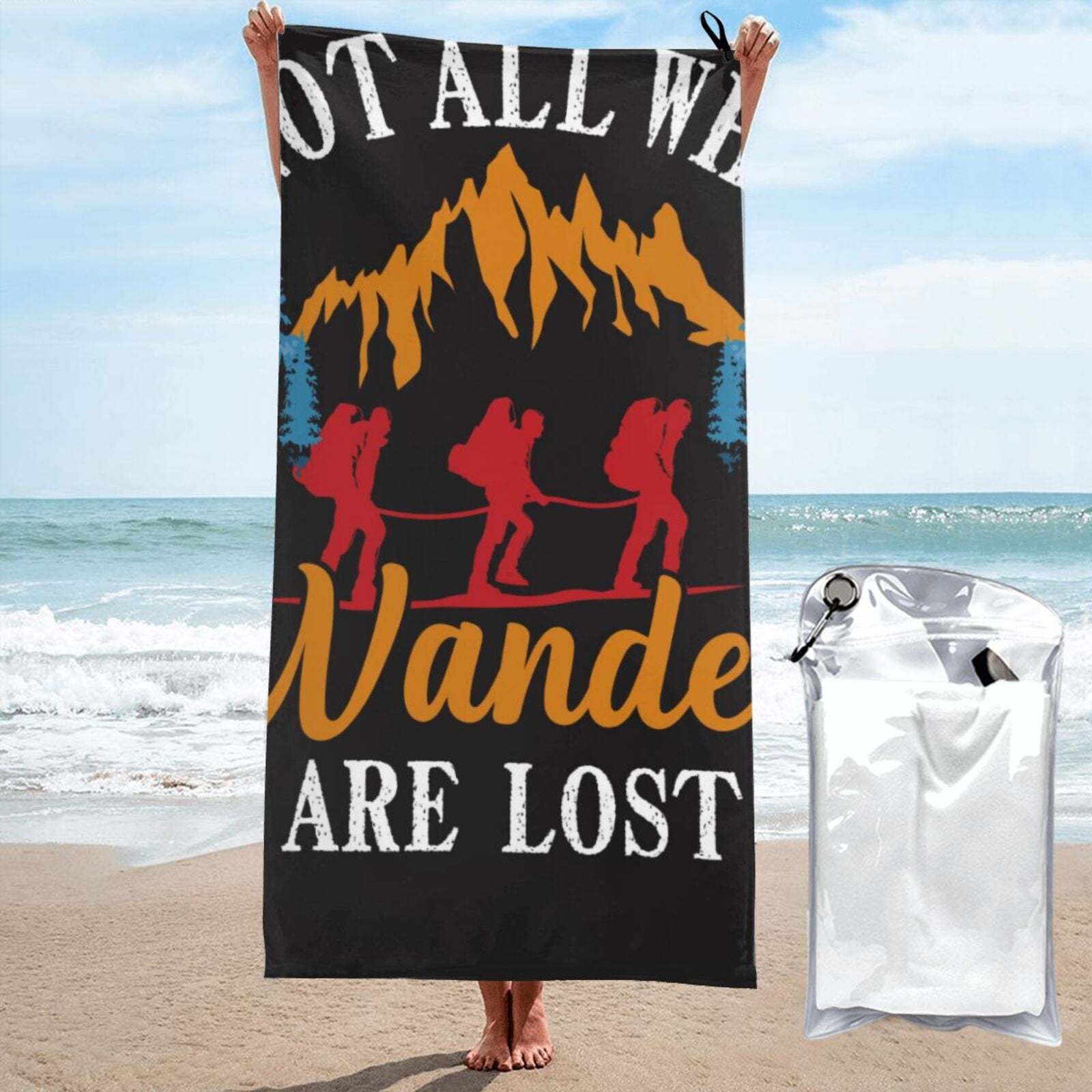 Daiia Not All Who Wander Are Lost Hiking Pattern Quick Dry Towel, Super ...