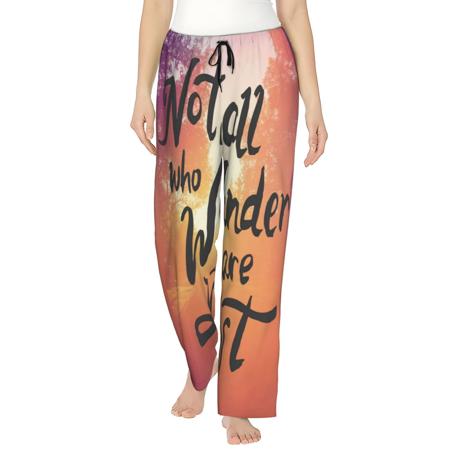Daiia Not All Who Wander Are Lost Women's Sleep Pant with Pockets and ...