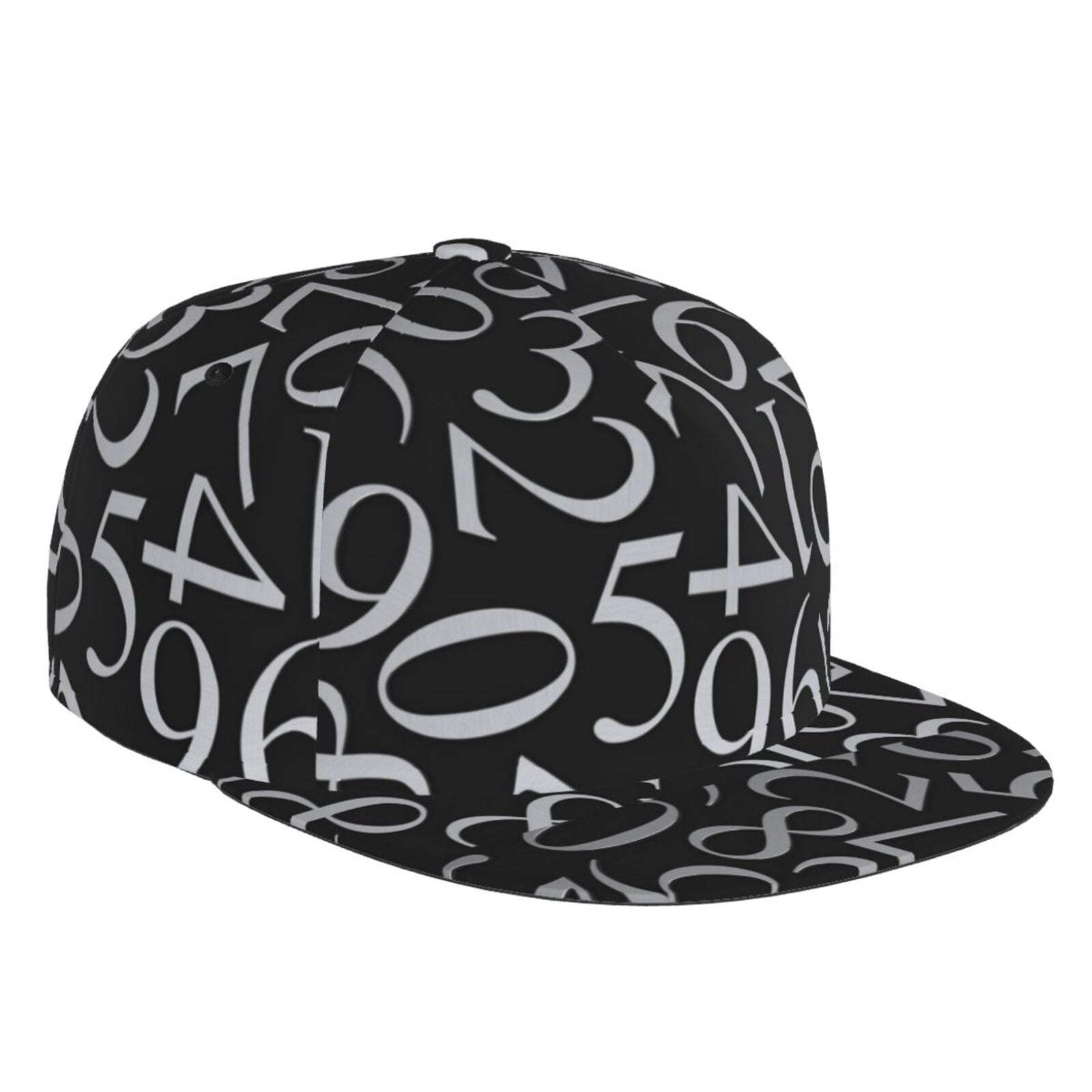 Daiia Numbers print Flat Bill Hats Flat Brim Trucker Cap Baseball Cap ...
