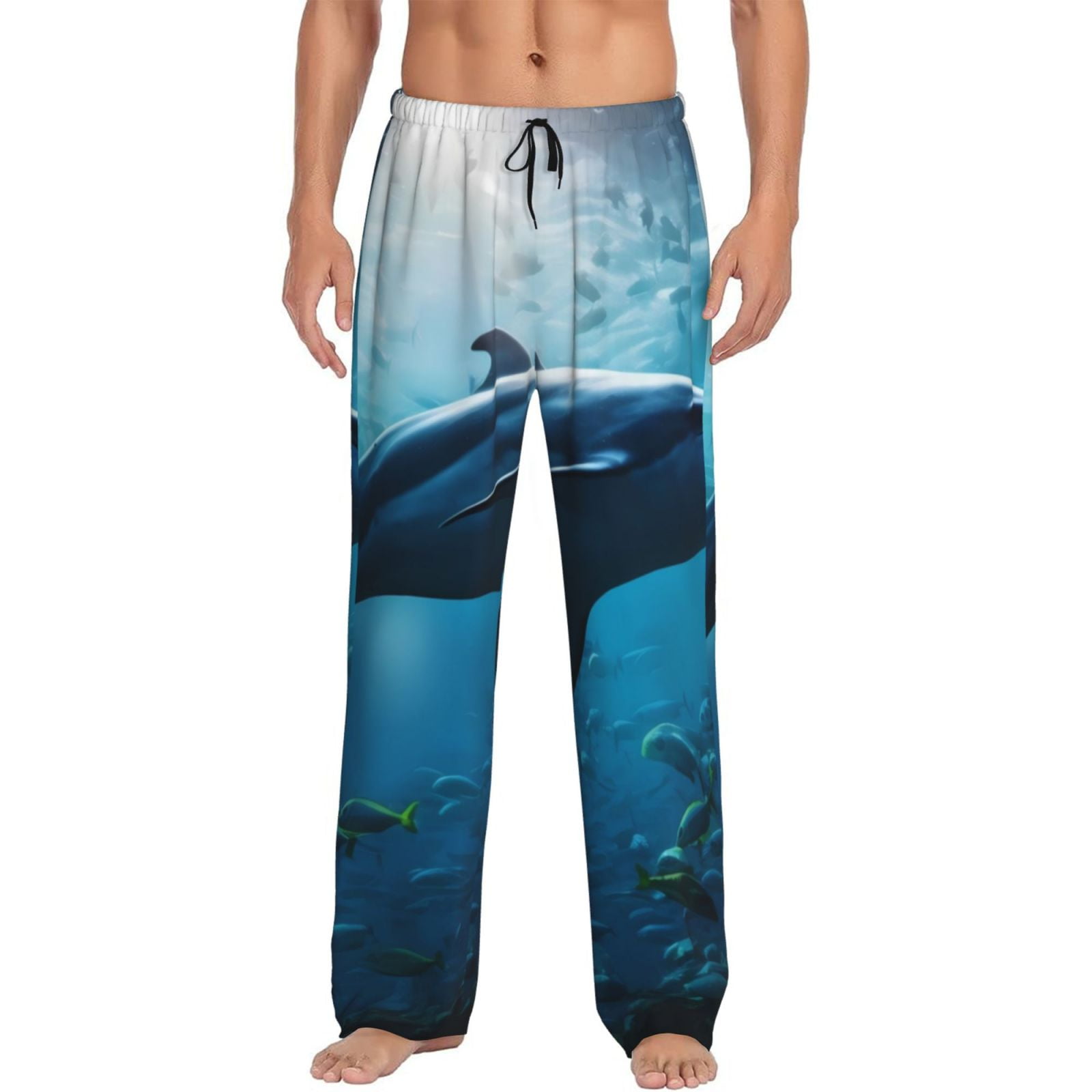 Daiia Ocean Dolphin Fish School Men's Sleep Pant with Pockets and ...