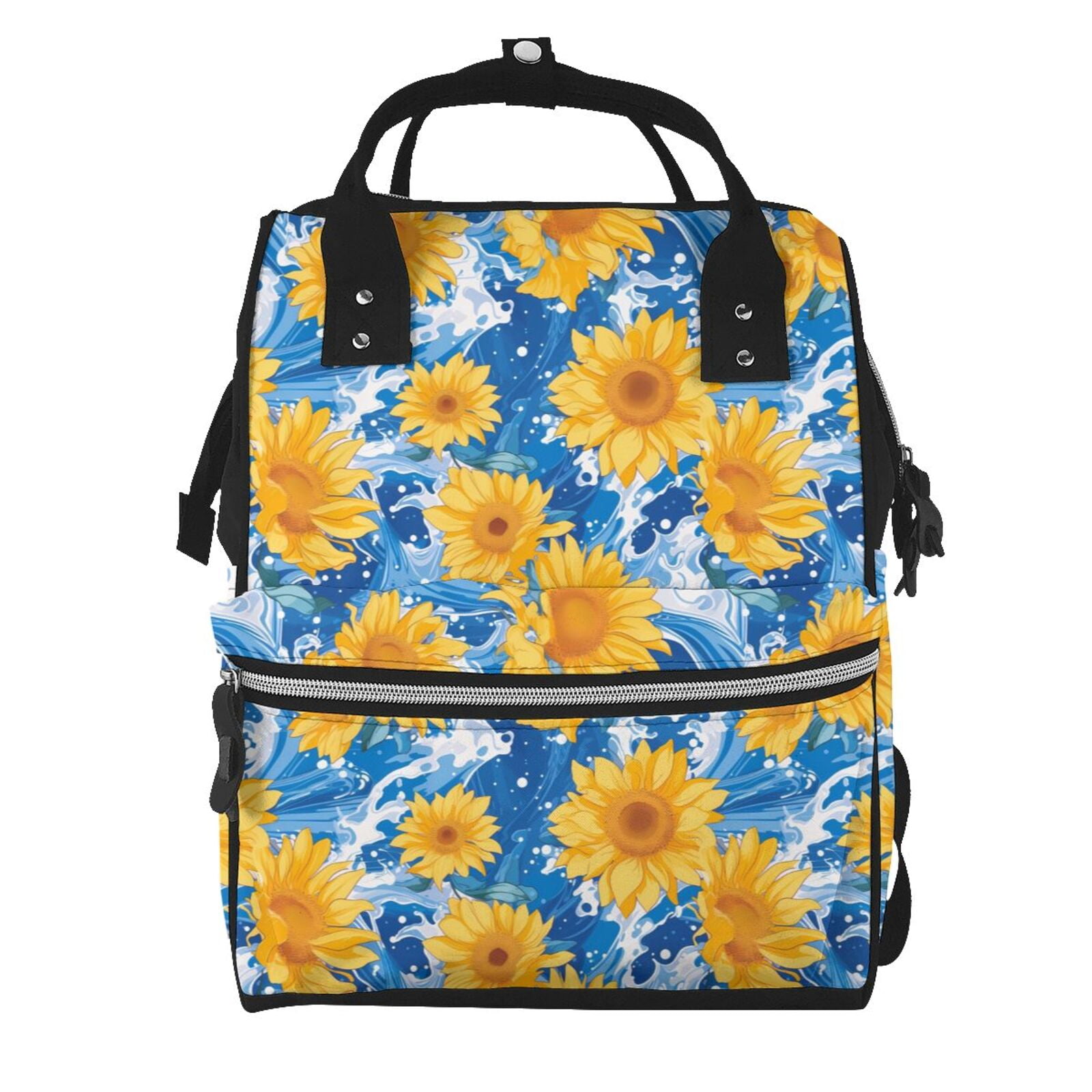 Daiia Ocean Wave Sunflower Large Capacity Baby Bag Waterproof Stylish ...