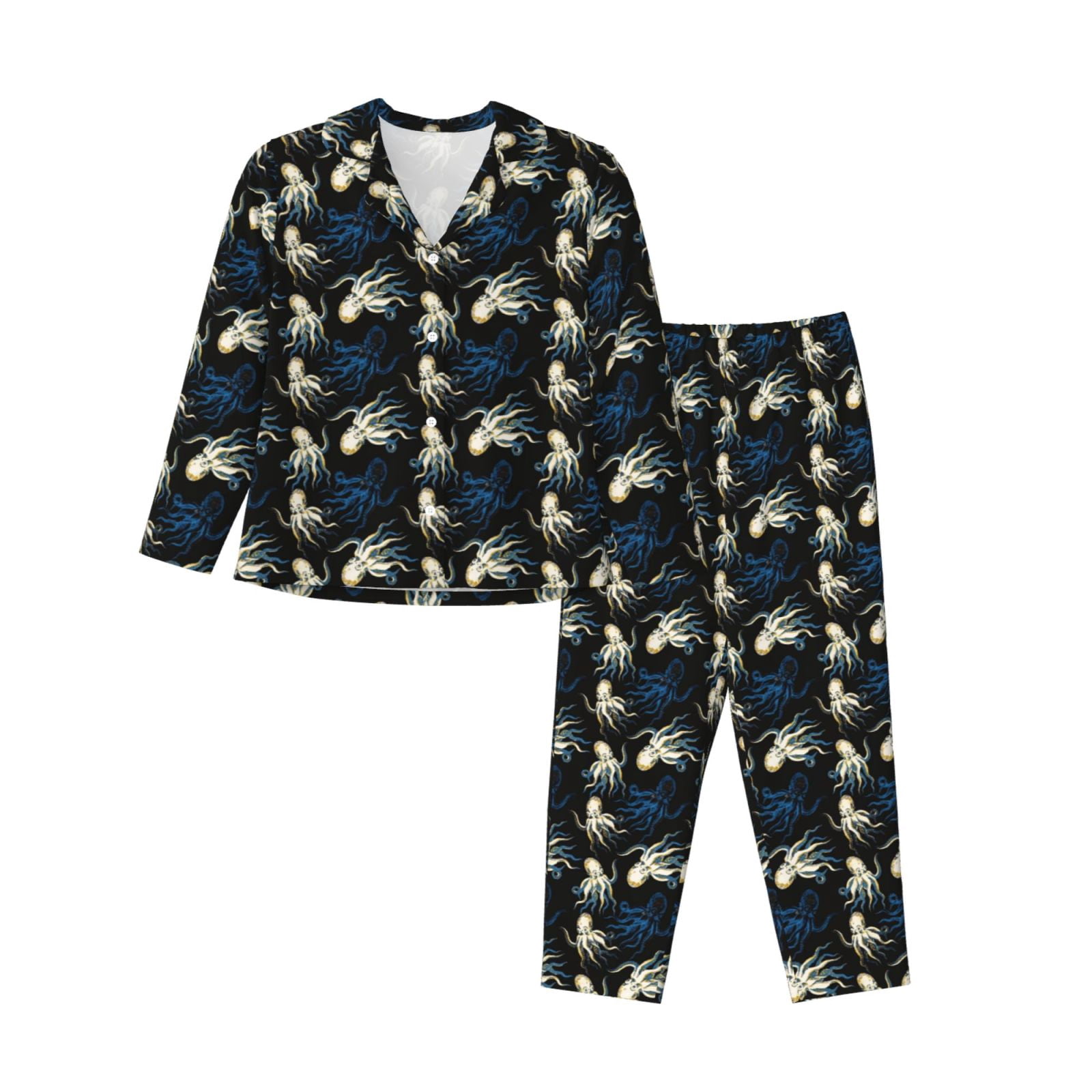 Daiia Octopus 1 for Women's Long-Sleeved Pajama Set – Soft ...