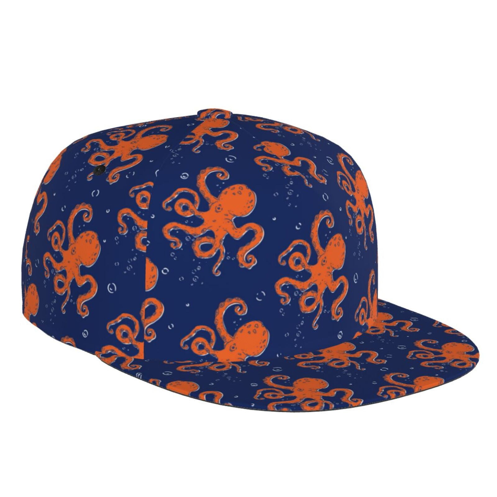 Daiia Octopus print Flat Bill Hats Flat Brim Trucker Cap Baseball Cap ...
