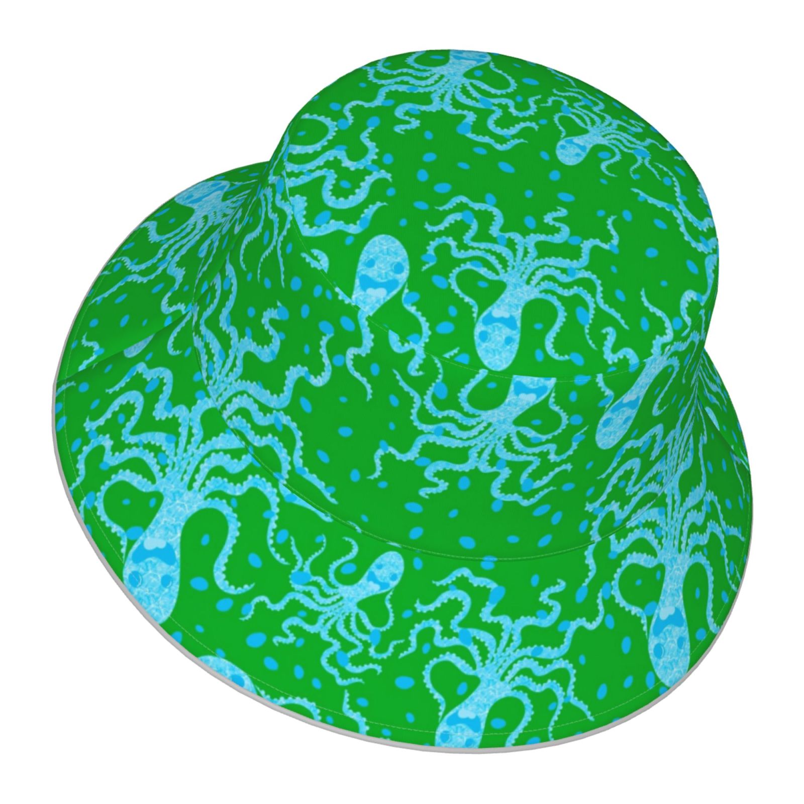 Daiia Octopus1 Pattern Bucket Hat - Trendy Cotton Sun Hat for Beach ...