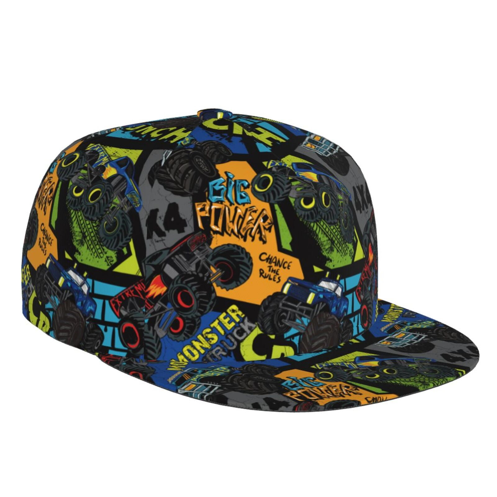 Daiia Off-Road Vehicle print Flat Bill Hats Flat Brim Trucker Cap ...