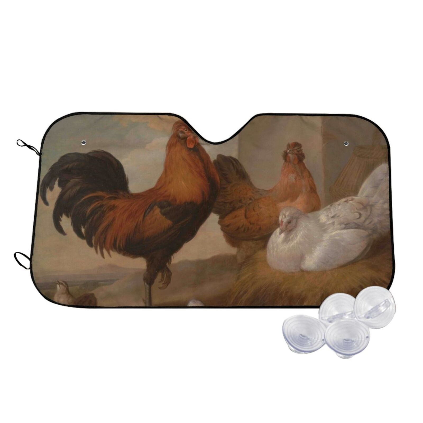Daiia Oil Painting Chicken And Duck Windshield Sun Shade for Car SUV ...