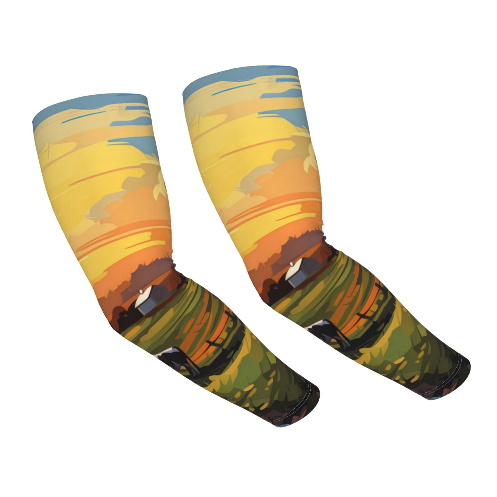 Daiia Oil Painting Style Pasture Cow UV Sun Protection Arm Sleeves ...