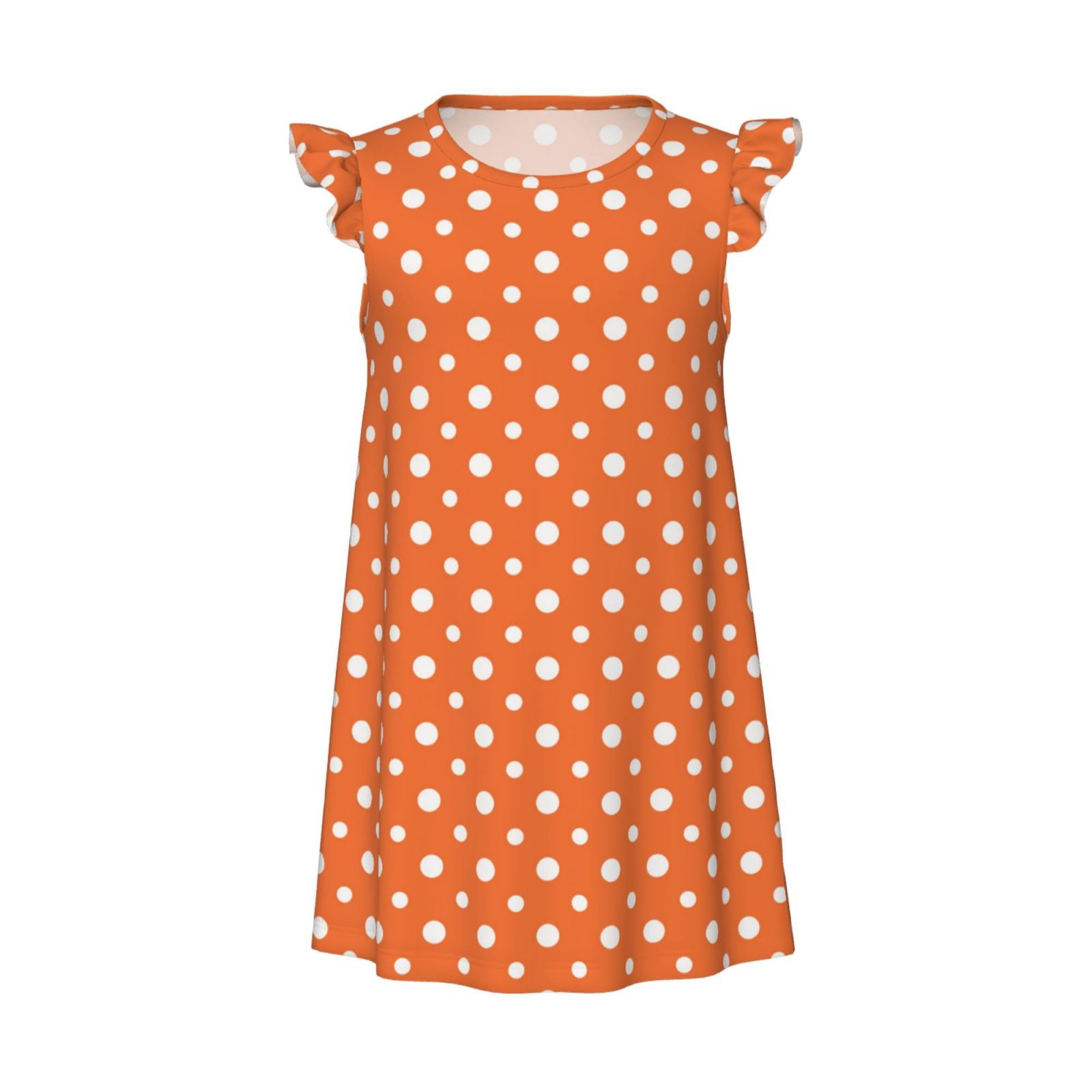 Daiia Orange And White Polka Dot Girls Nightgowns, Unicorn Nightgown ...