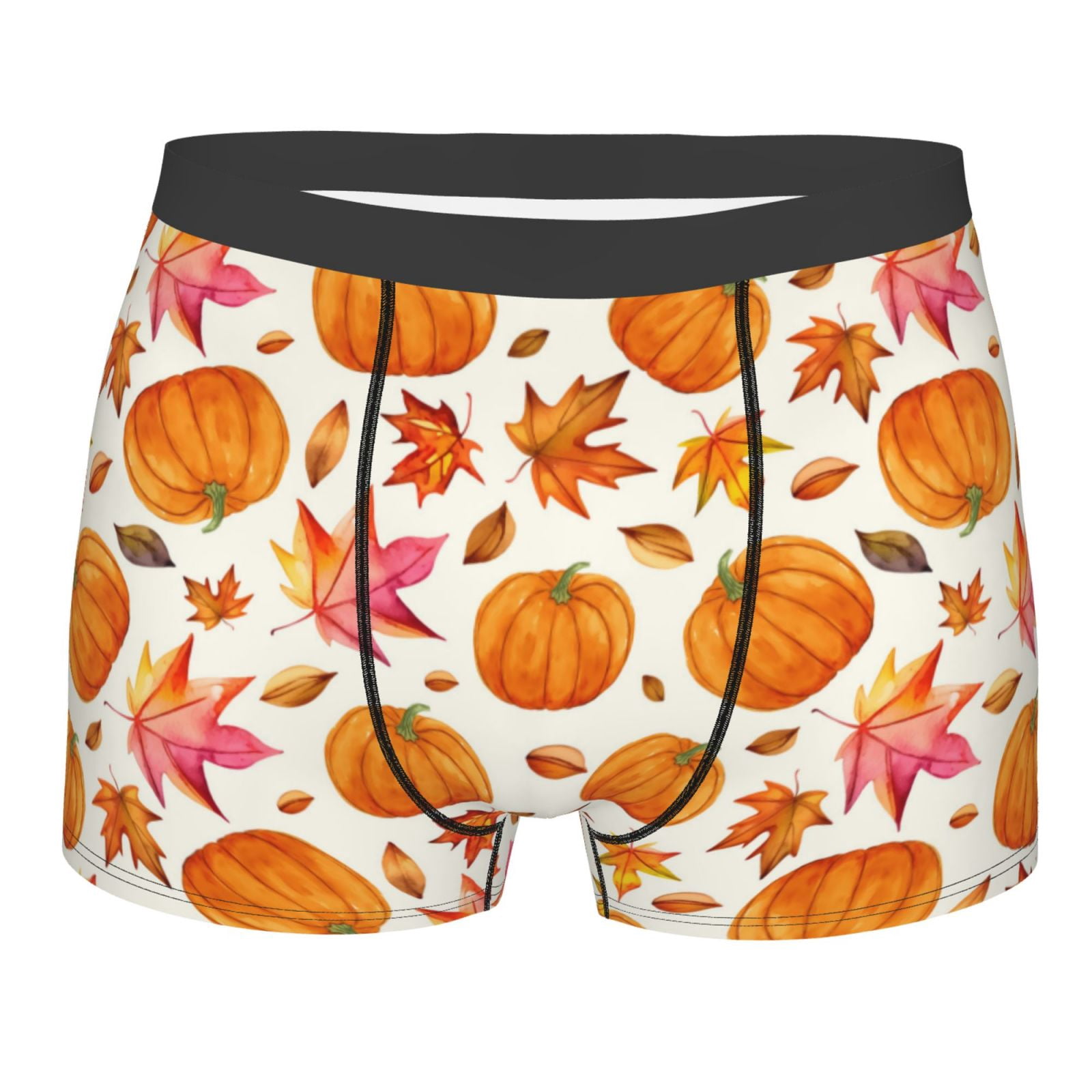 Daiia Orange Autumn Leaves Men's Underwear Boxer Briefs, Cotton Stretch ...