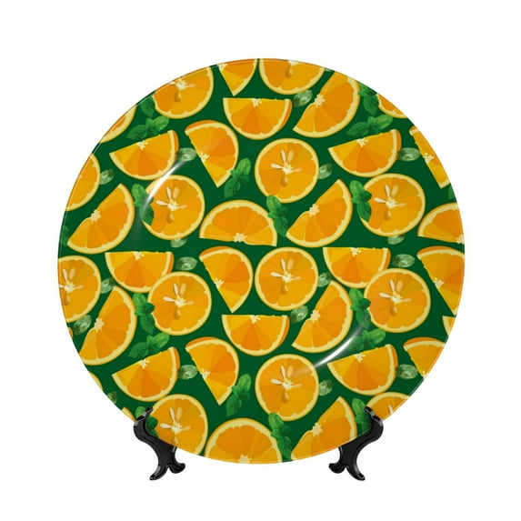 Daiia Orange Lemon Printed Pattern Ceramic Plate Dinner Plates Bone ...