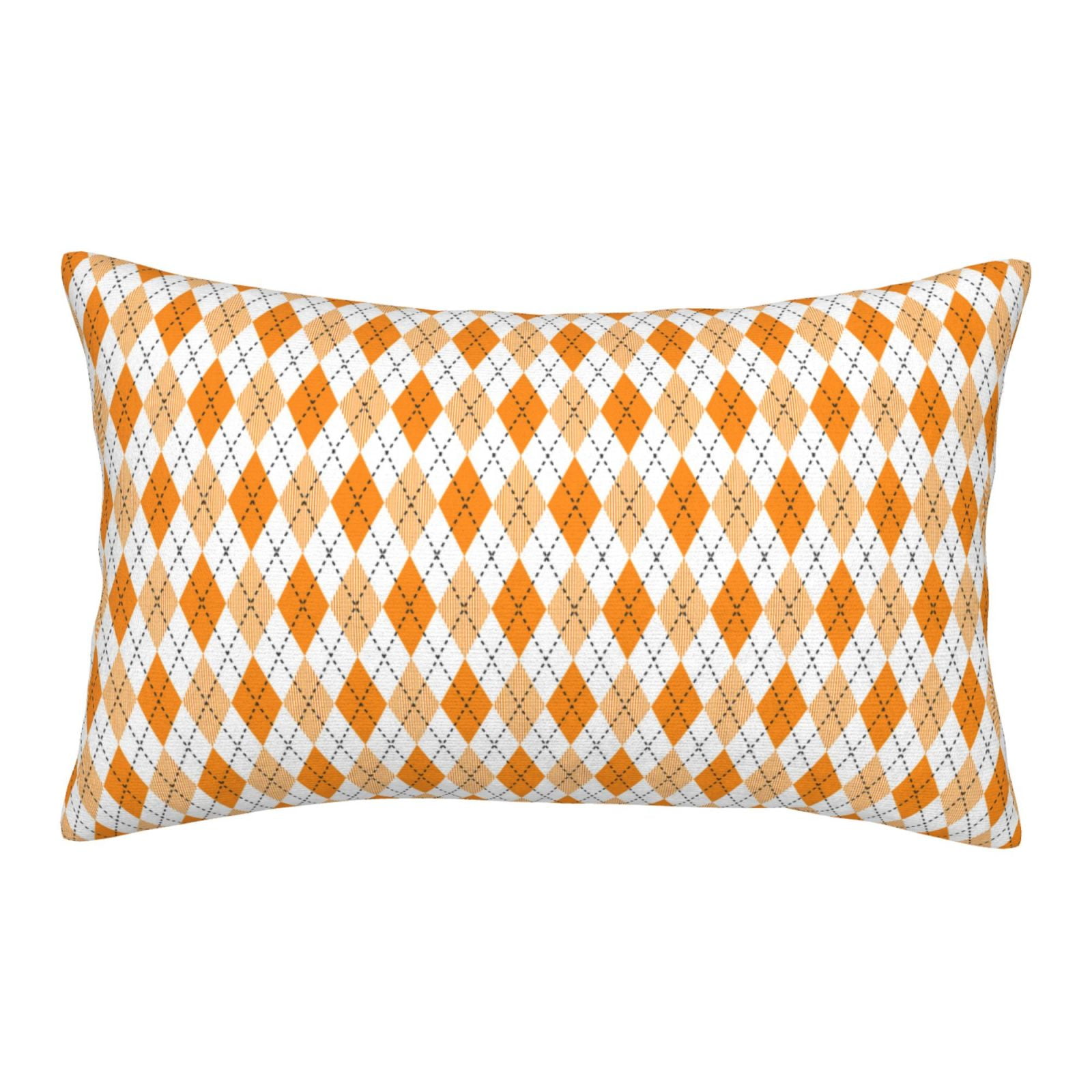 Daiia Orange argyle Pattern Bedding Waterproof Pillow Protector Zippered Queen – Bed Bug Proof ...