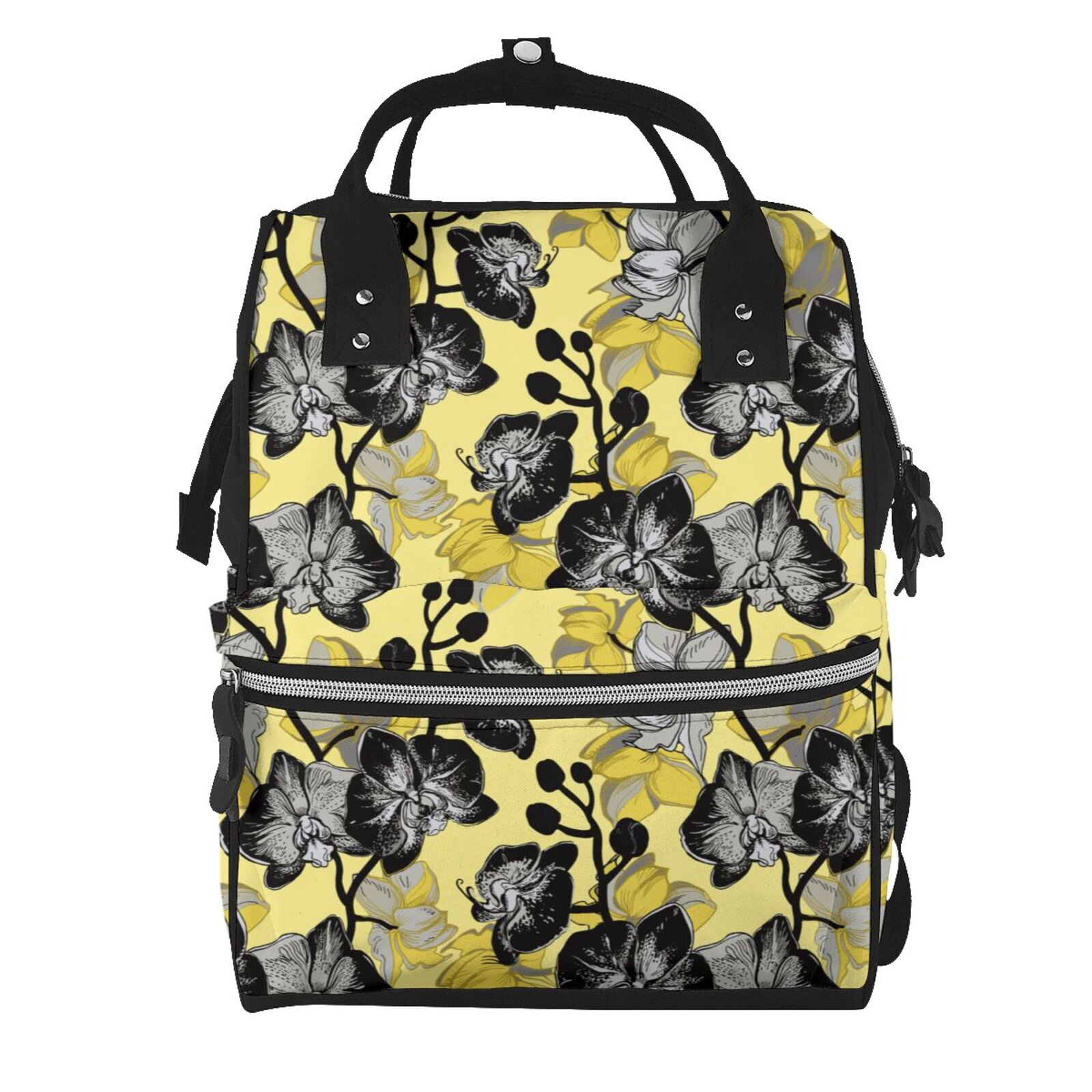 Daiia Orchids Flowers Large Capacity Baby Bag Waterproof Stylish Diaper ...