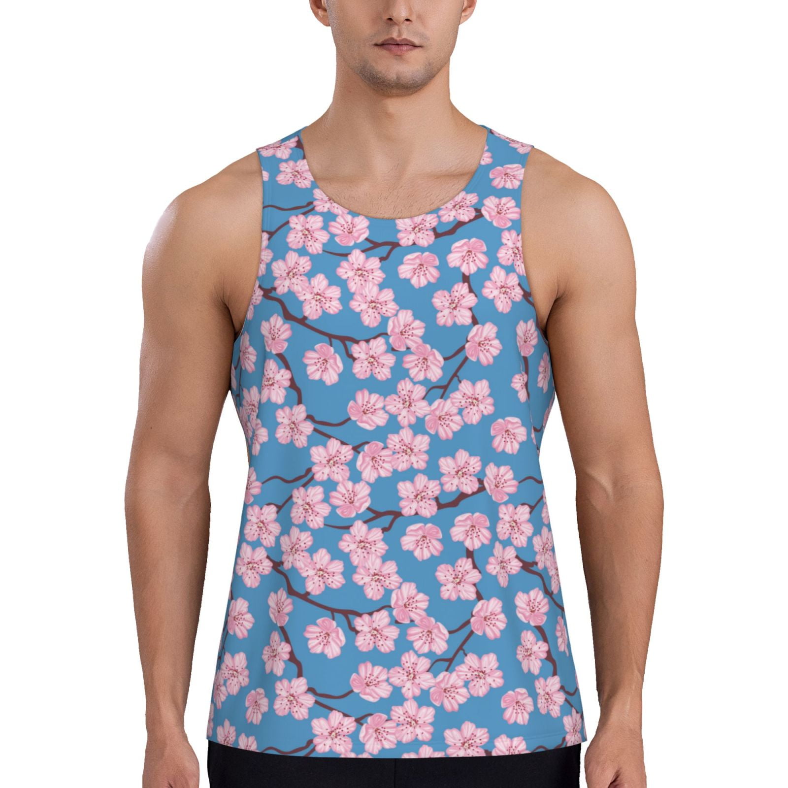Daiia Orchids Flowers Printed Men's Quick Dry Fit Muscle Tank Top Slim ...
