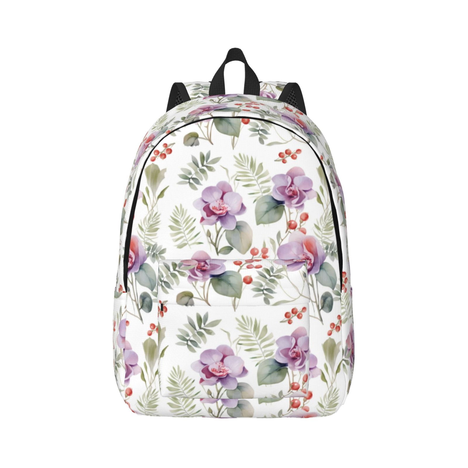 Daiia Orchids Flowers Vintage Canvas Backpack for Men and Women ,Hiking ...