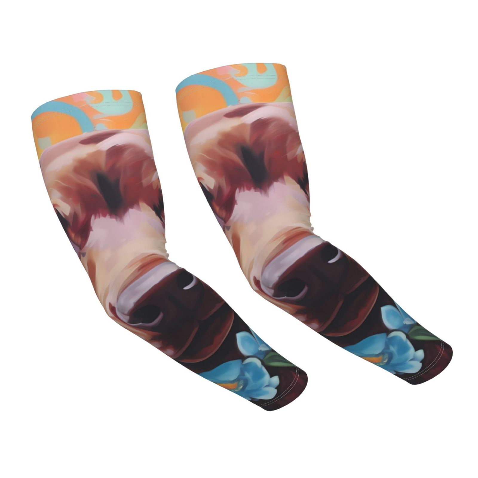 Daiia Painted Flower Puppy UV Sun Protection Arm Sleeves - Cooling ...