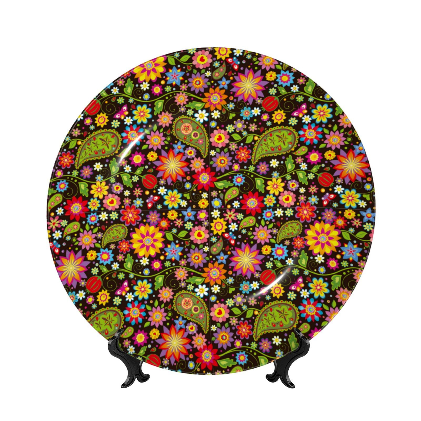Daiia Paisley7 Printed Pattern Ceramic Plate Dinner Plates Bone China ...