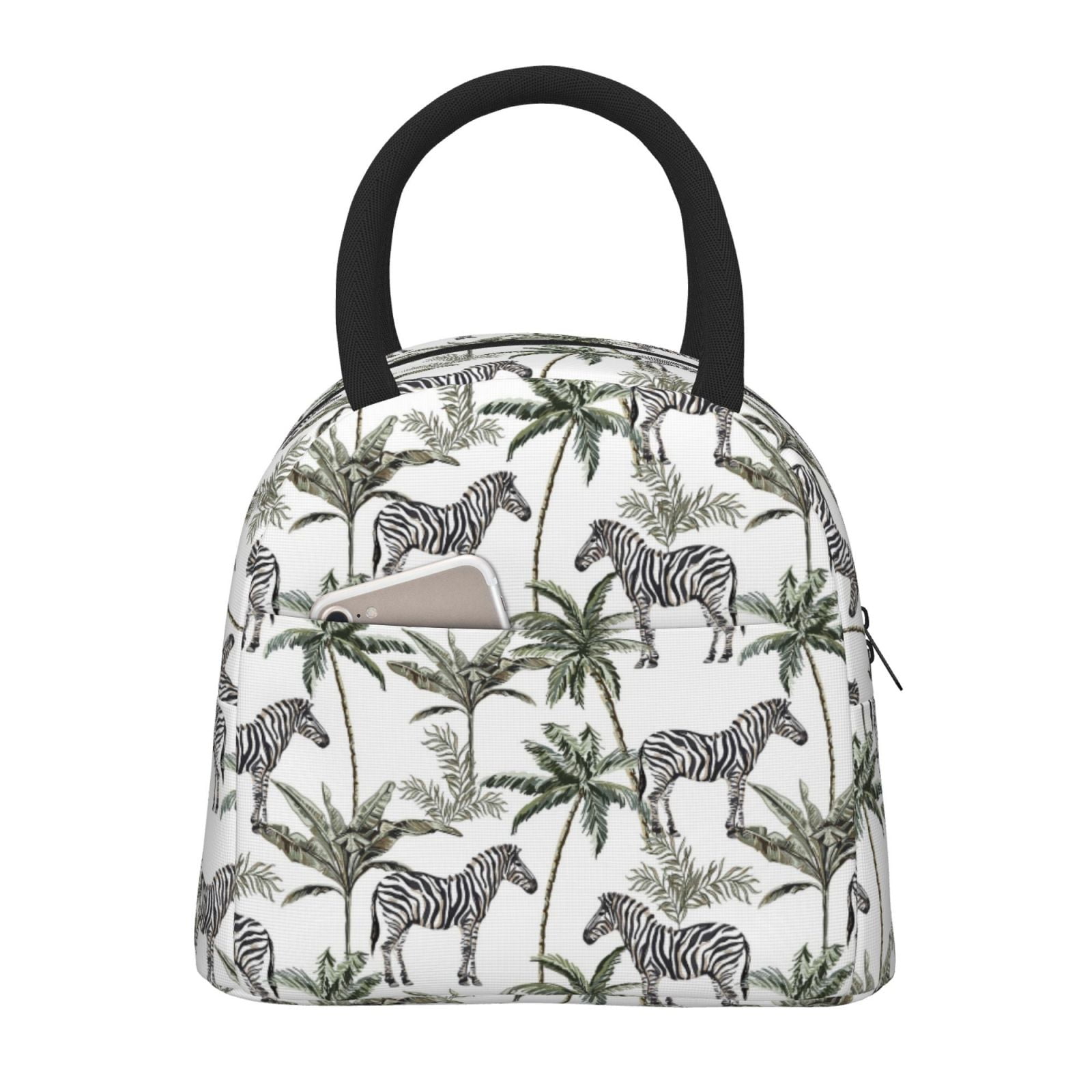 Daiia Palm Trees Zebra Pattern Lunch Bag , Insulated Lunch Box, Small ...
