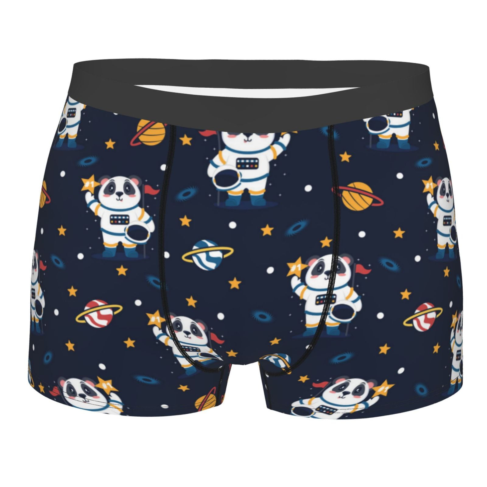 Daiia Panda Astronaut Men's Underwear Boxer Briefs, Cotton Stretch ...