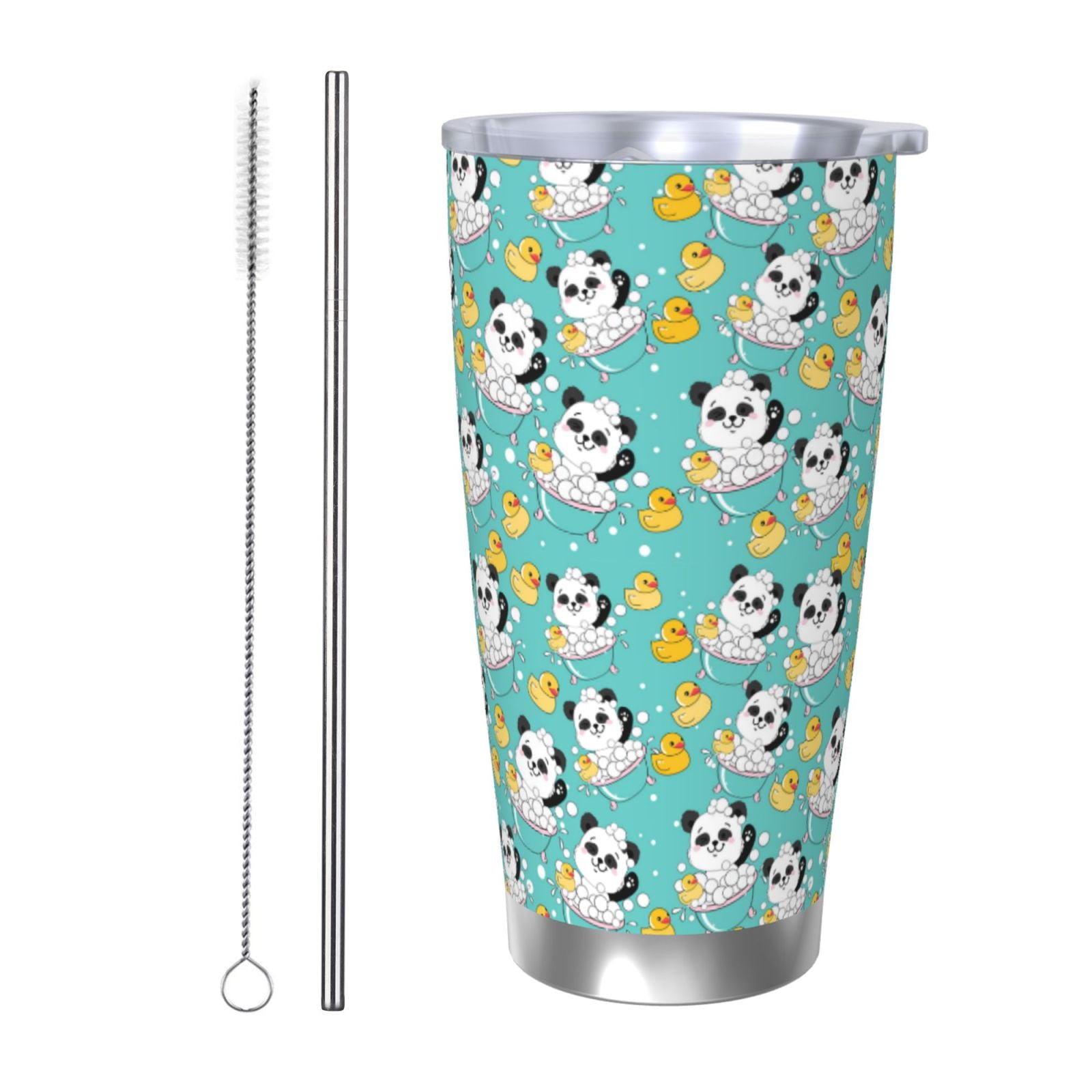 Daiia Panda Bathing In The Bath Printed 20oz Insulated Coffee Cup with ...