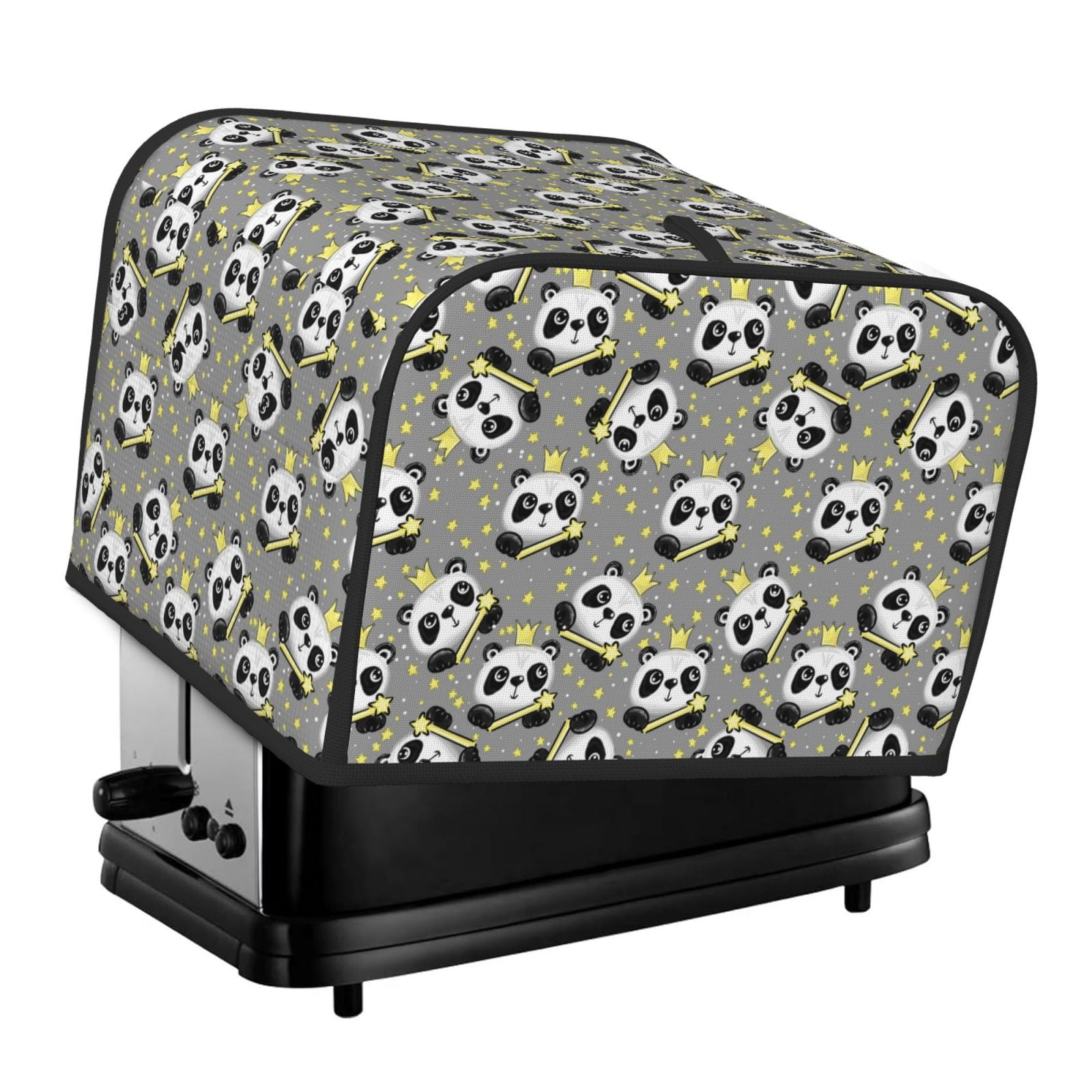 Daiia Panda With Crown And Stars Pattern 4 slice Toaster Cover, Toaster ...