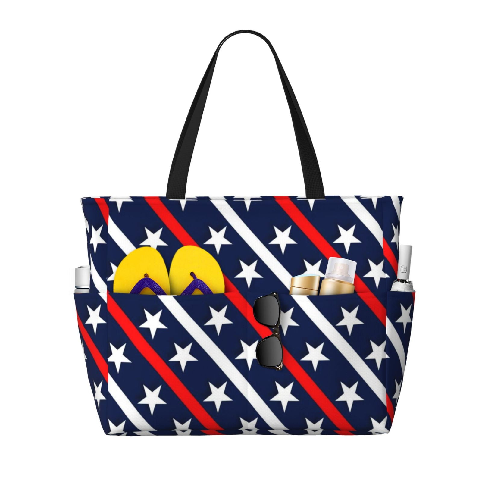 Daiia Patriotic Star Beach Travel Bag - Water-Resistant Beach Bag ...