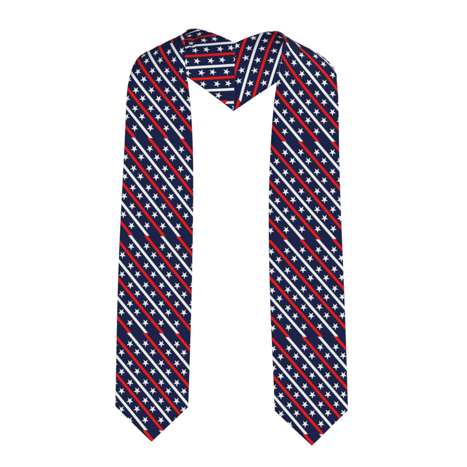 Daiia Patriotic Star Pattern Graduation Shawl Stole – Satin Graduation ...