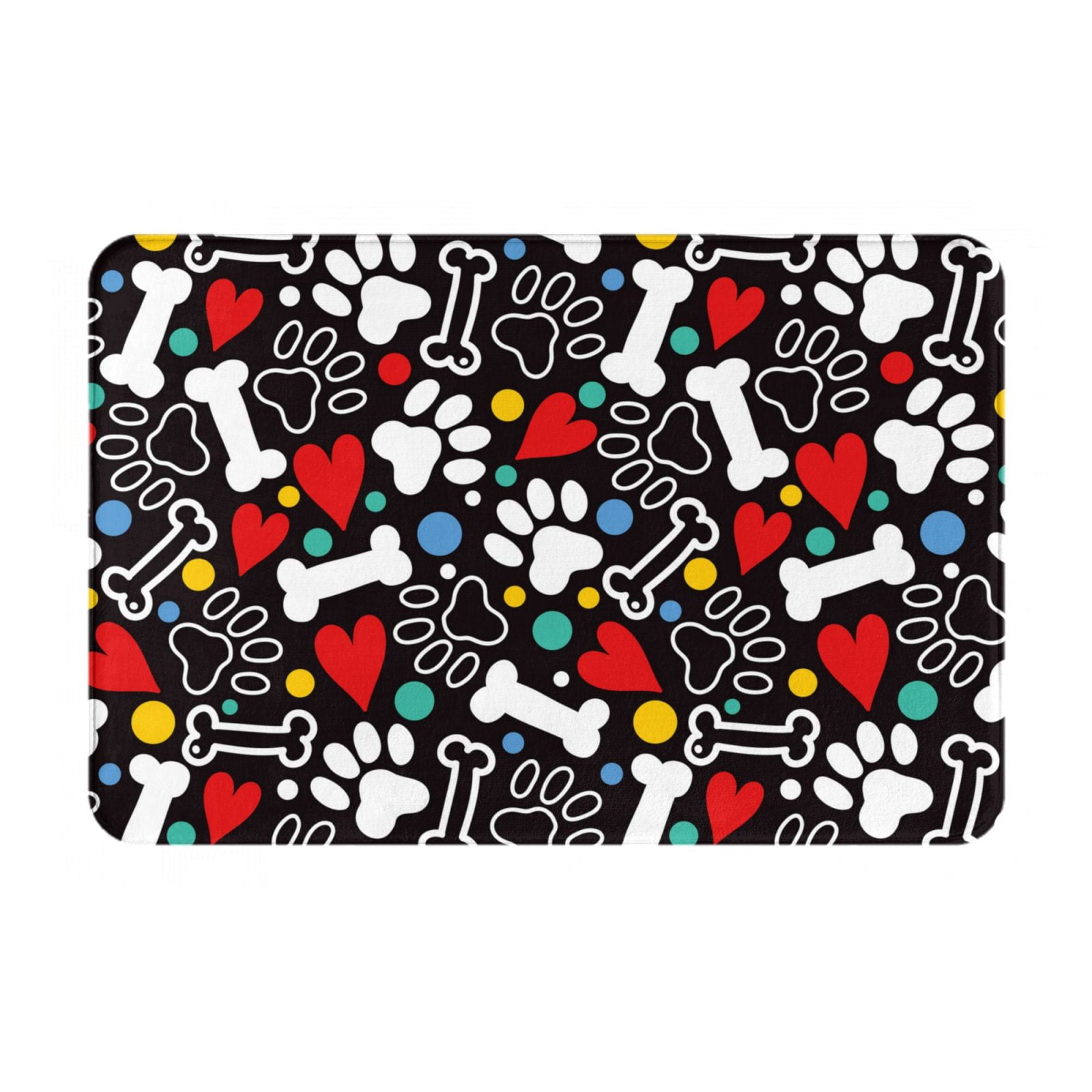 Daiia Paw And Bones Front Door Mat, Heavy Duty Durable Welcome Mat for ...