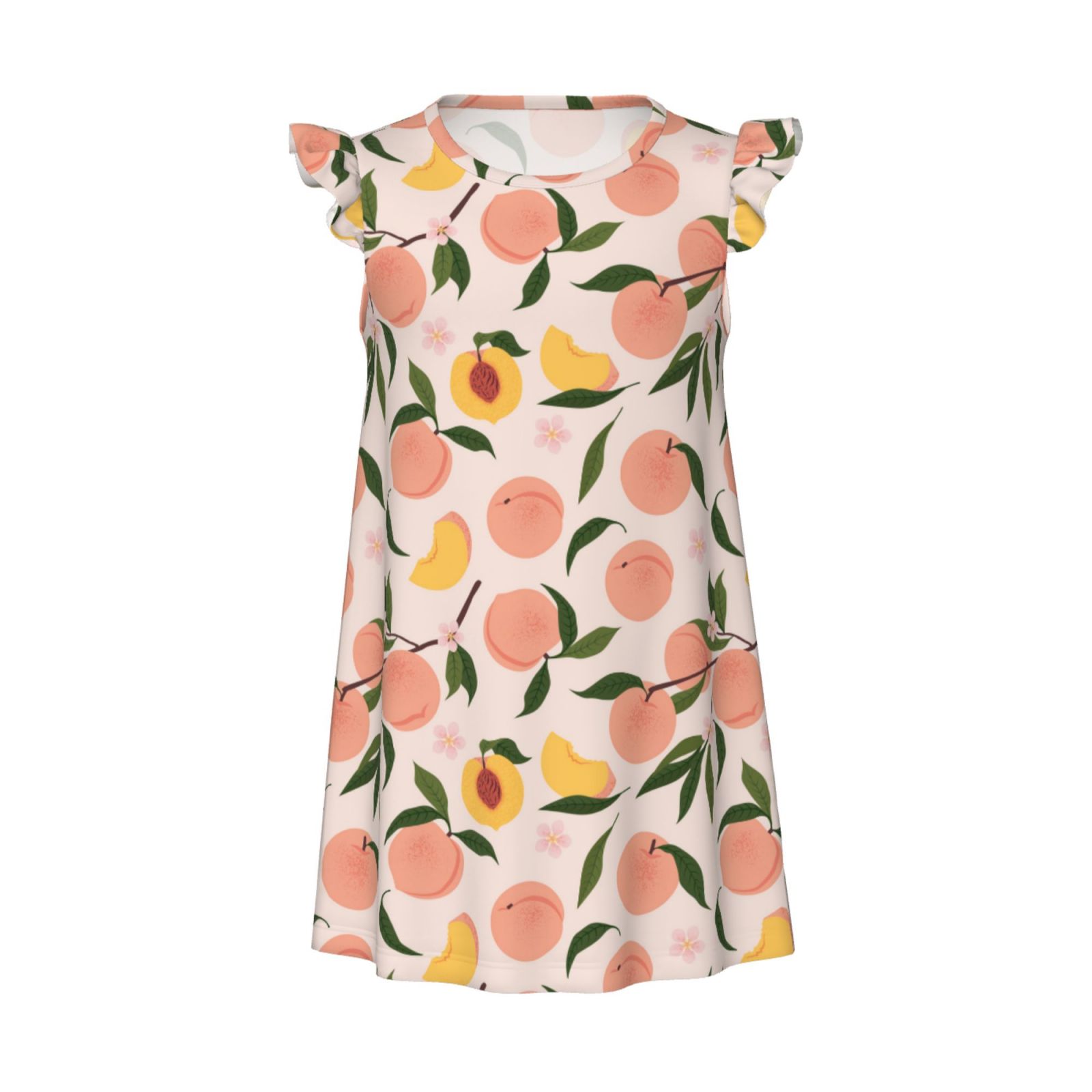 Daiia Peach With Leaves1 Girls Nightgowns, Unicorn Nightgown Princess ...